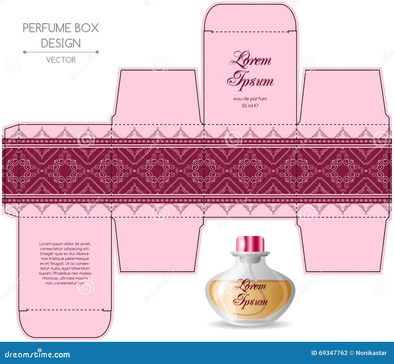 Perfume box design stock vector. Illustration of pack - 69347762