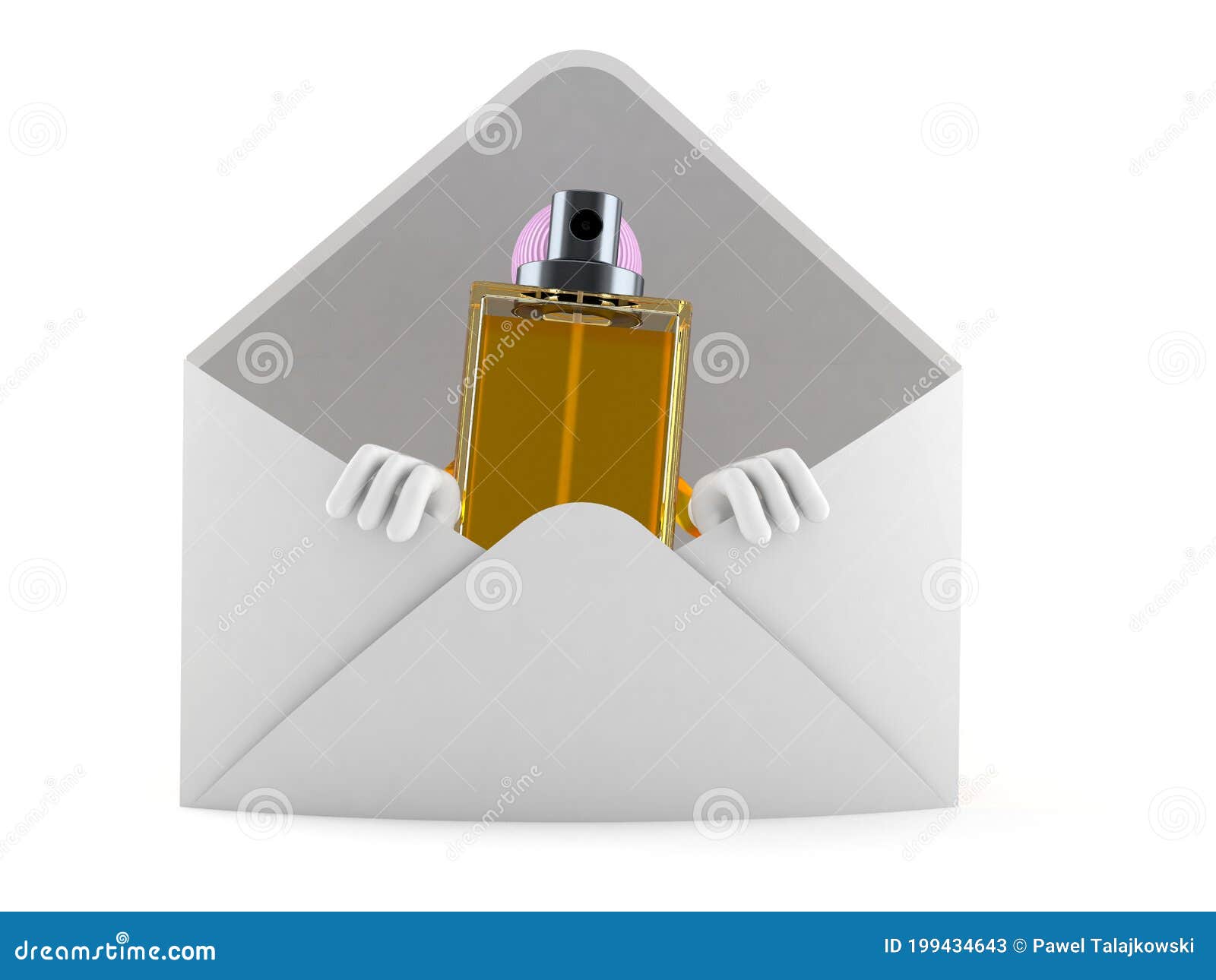 Perfume Character Inside Envelope Stock Illustration - Illustration of ...
