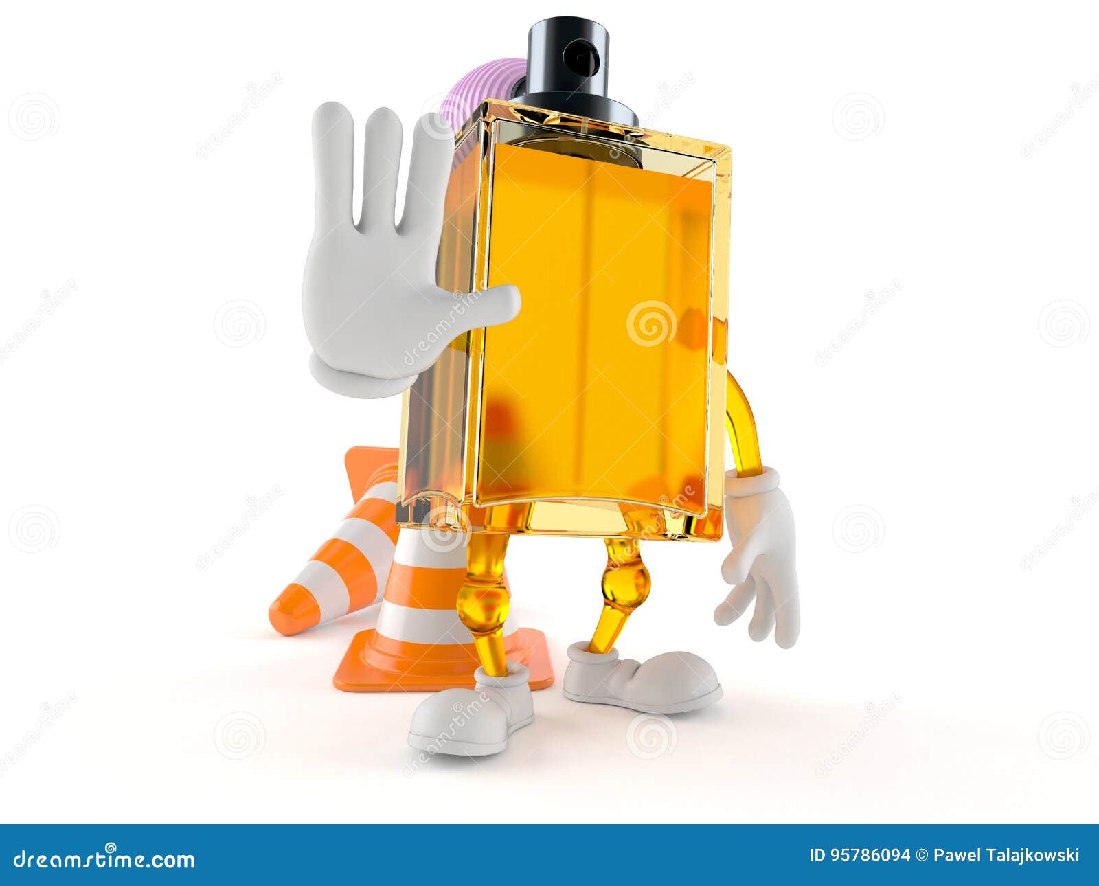 Perfume Character Making Stop Gesture Stock Illustration - Illustration ...