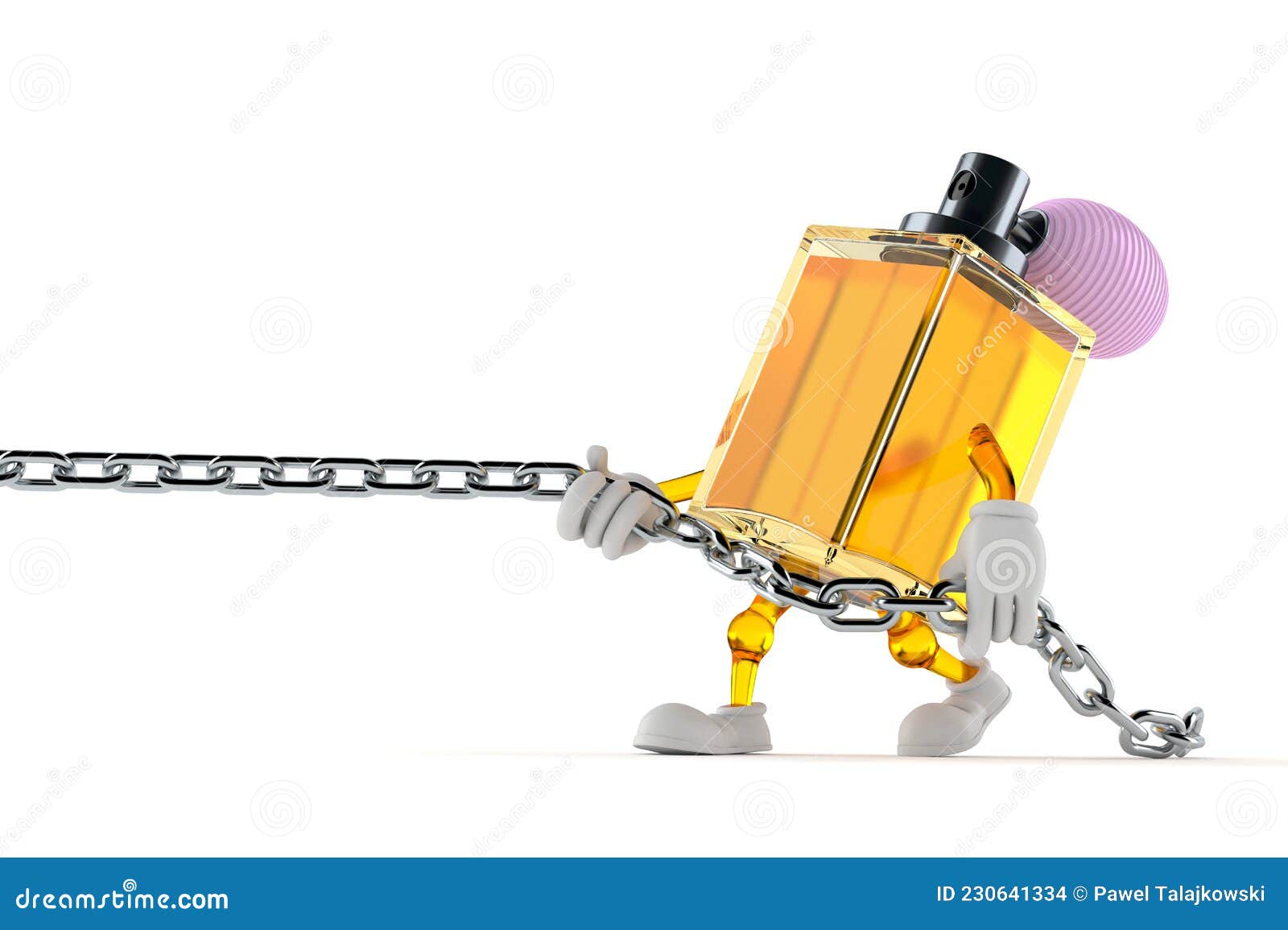 Perfume Character Pulling Chain Stock Illustration - Illustration of ...