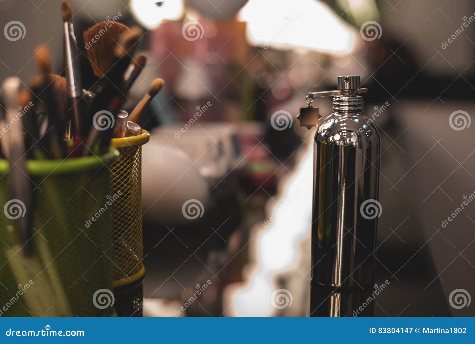 Perfume with Cosmetics Tools Stock Image - Image of beautician, female ...