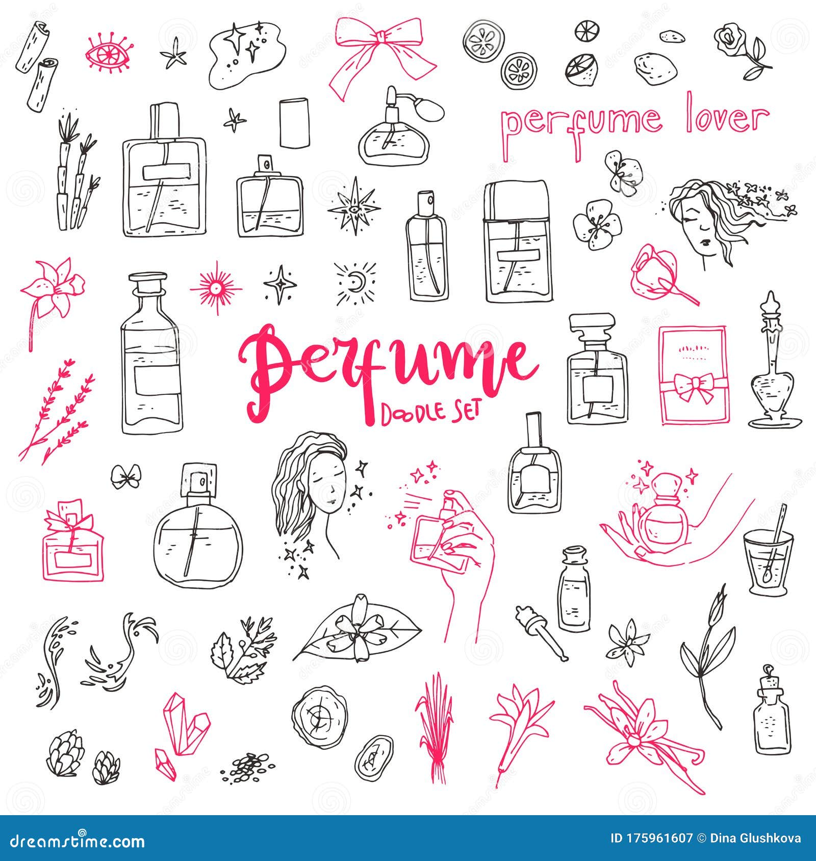 Perfume Doodle Vector Icon. Drawing Sketch Illustration Hand Drawn ...
