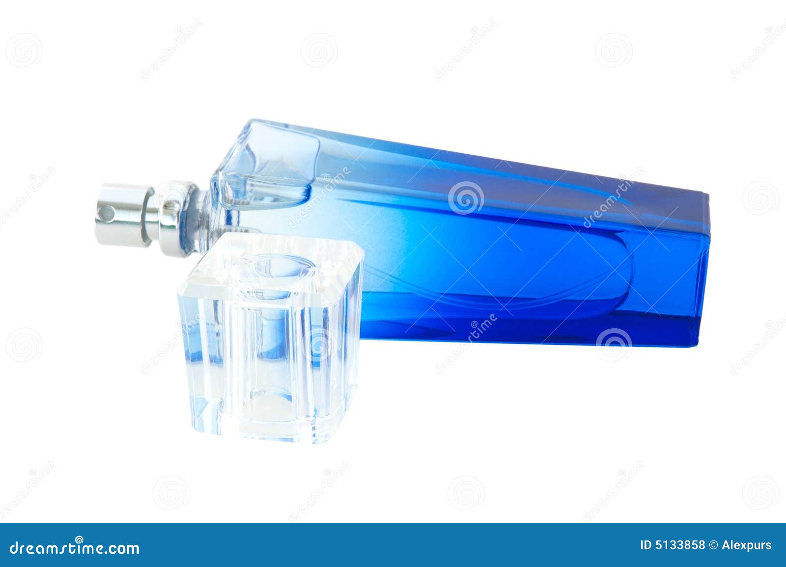 Perfume En Olor-botella Azul Profunda. Foto de archivo - Imagen de ...