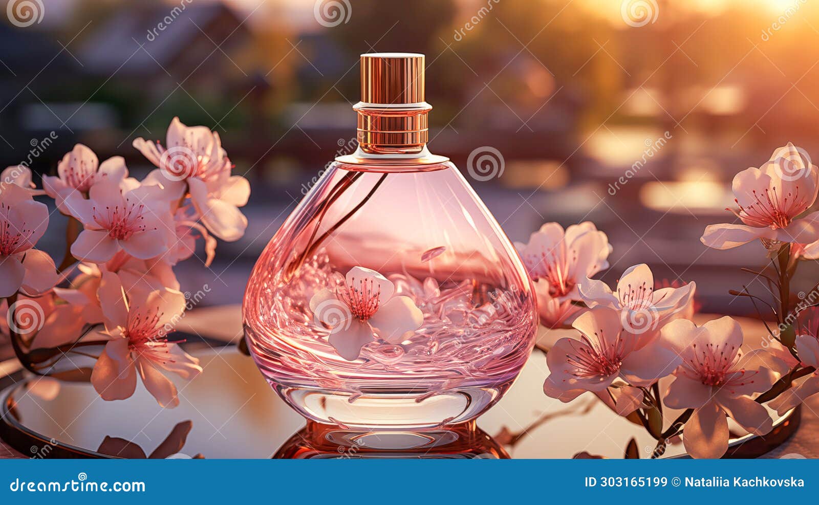 Perfume on a Floral Background Stock Image - Image of beauty, essence ...