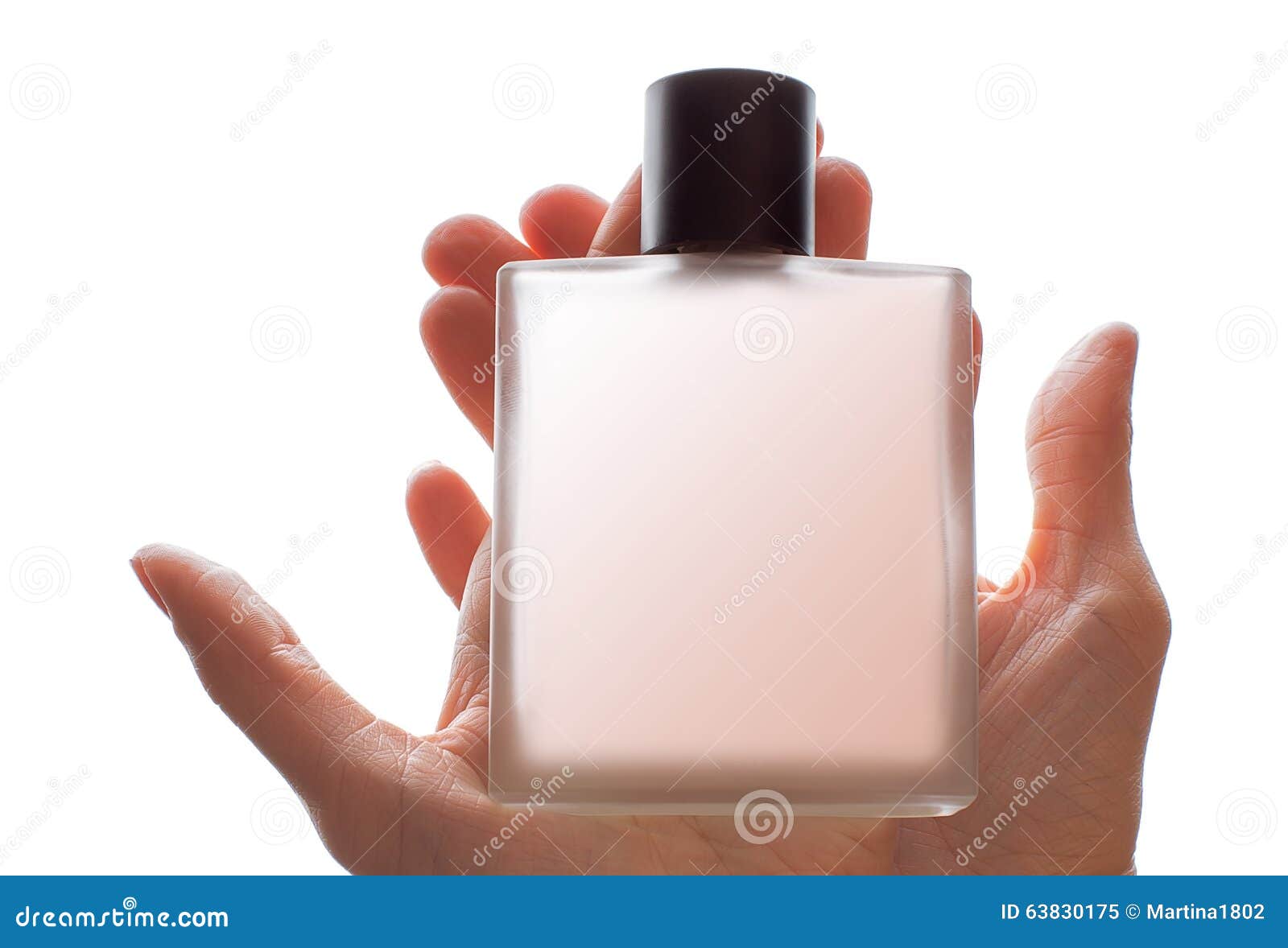 Perfume in Hand Isolated on White Stock Image - Image of elegant ...