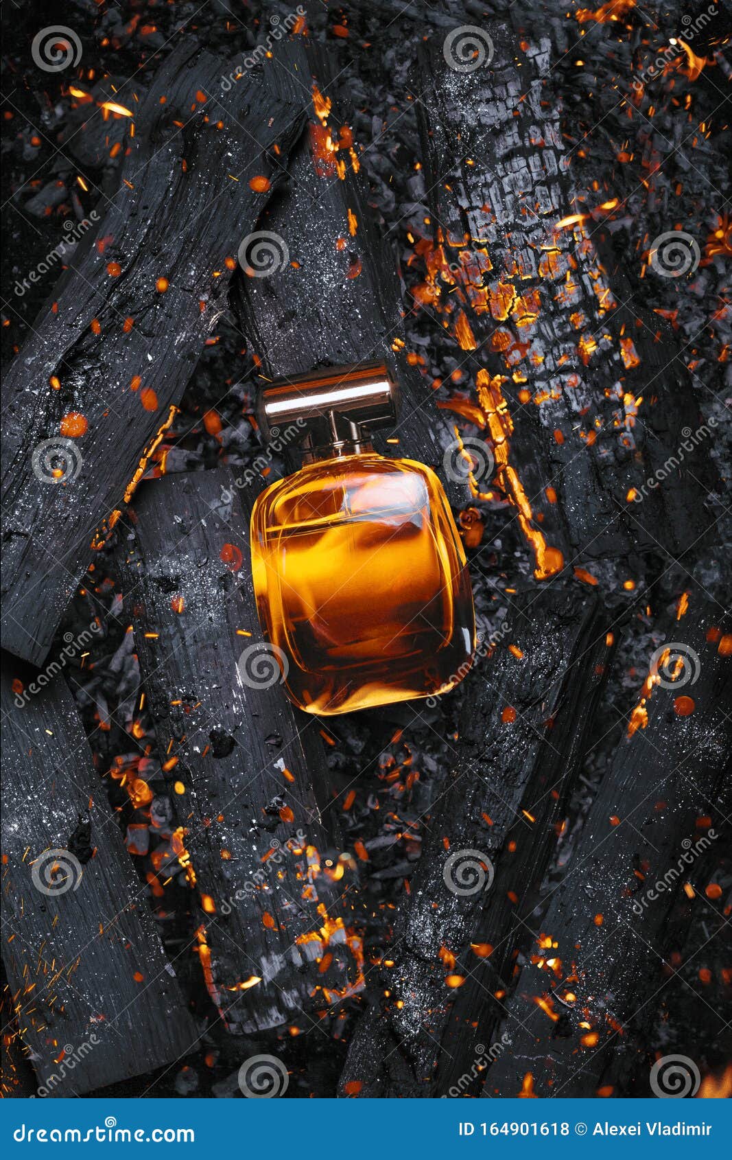 Perfume in Hot Embers Backround Stock Photo - Image of dramatic ...
