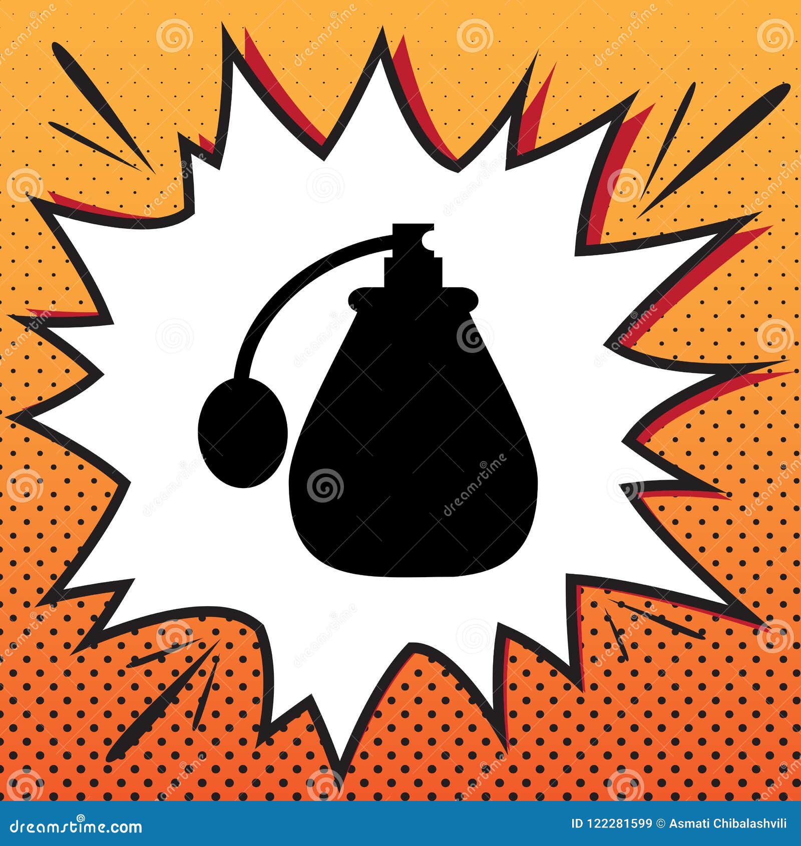 Perfume Icon. Vector. Comics Style Icon on Pop-art Background.. Stock ...
