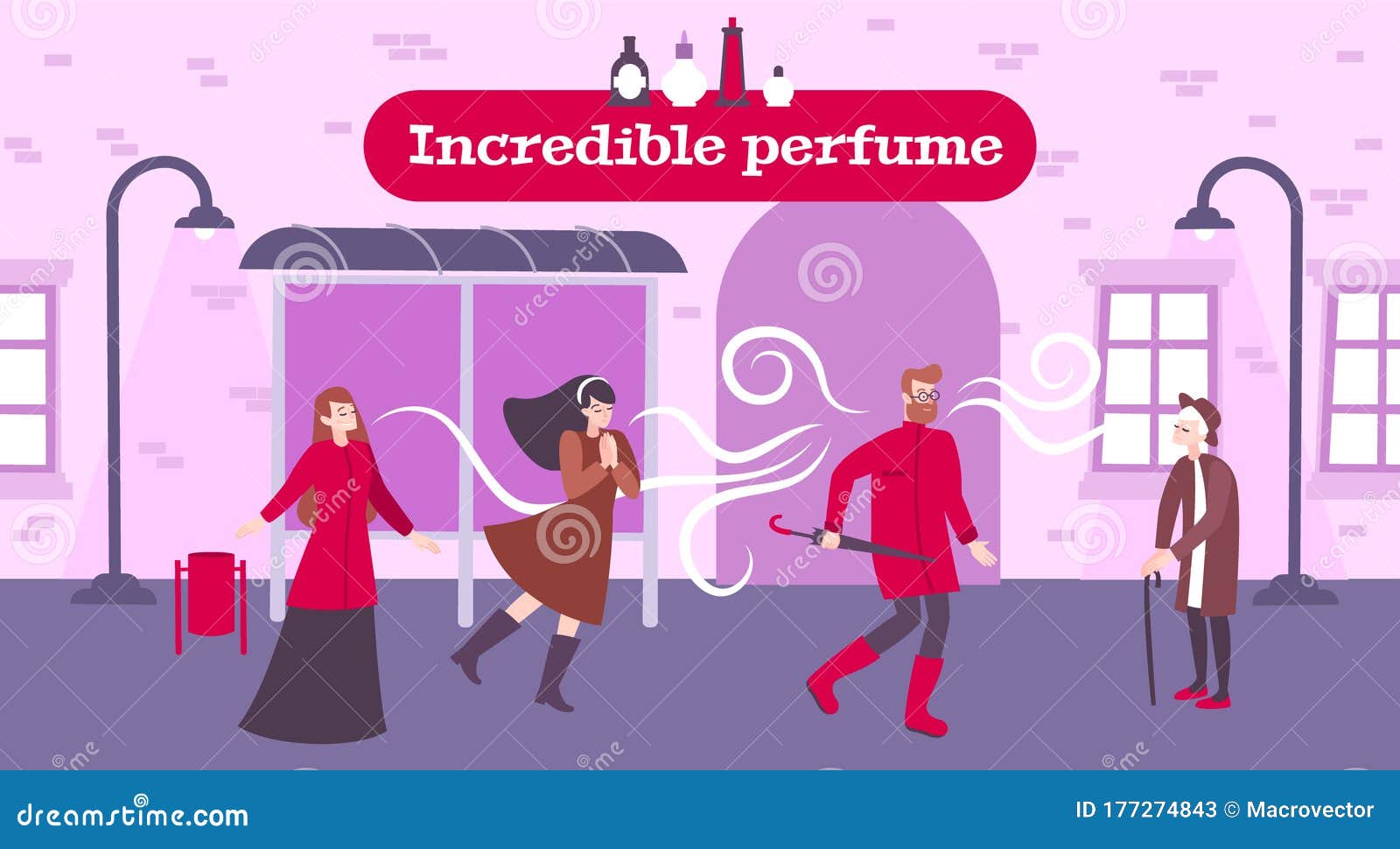Perfume Odor Background stock vector. Illustration of international ...