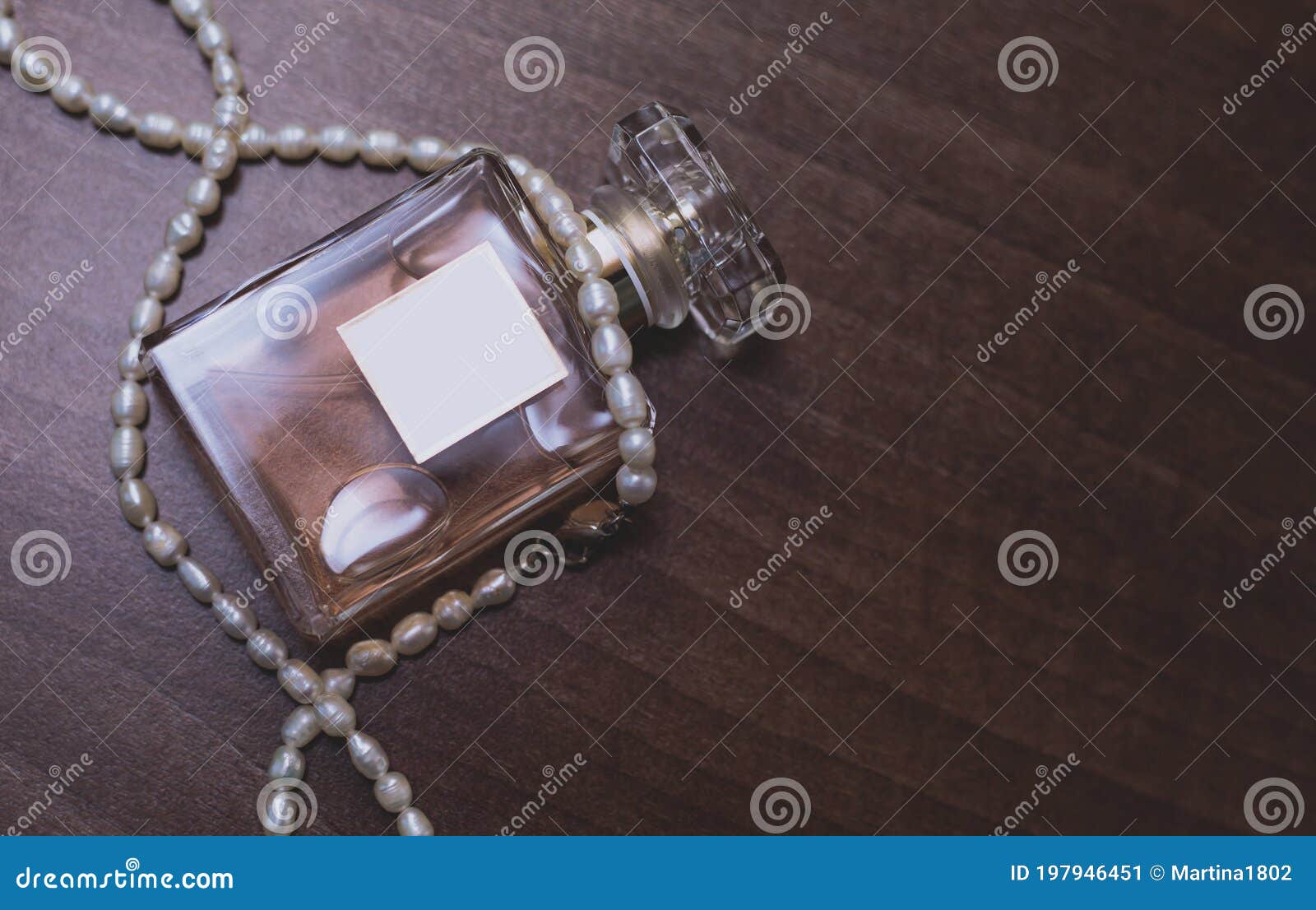 Perfume and pearls stock image. Image of jewellery, perfume - 197946451