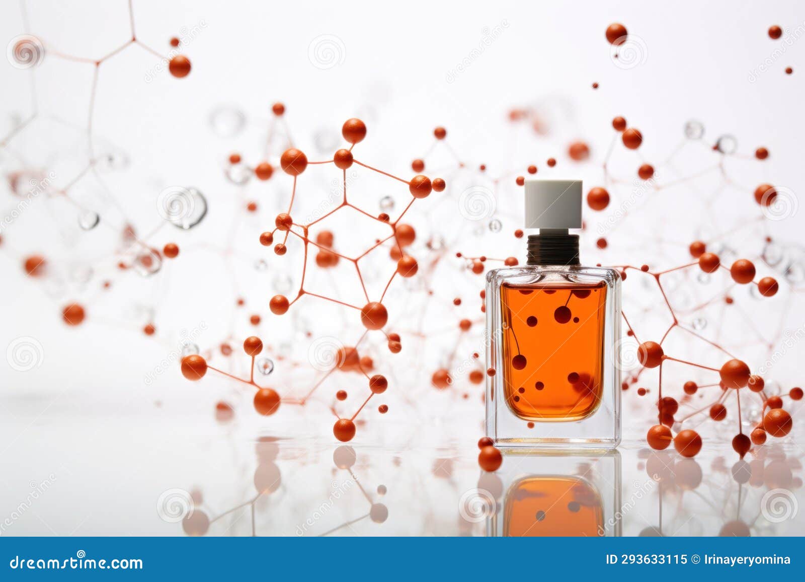 Perfume Pheromones on White Molecules Background. Molecular Perfumes ...