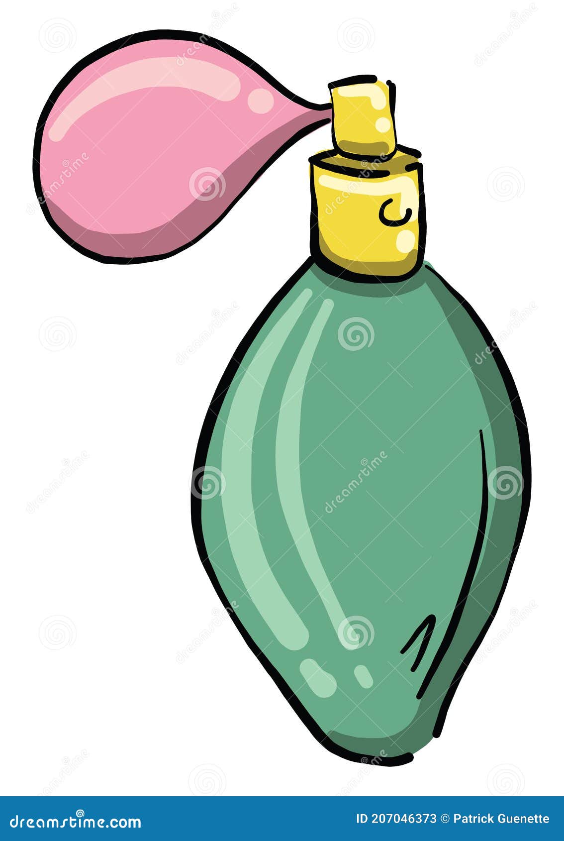 Perfume with a Pump, Illustration, Vector Stock Vector - Illustration ...