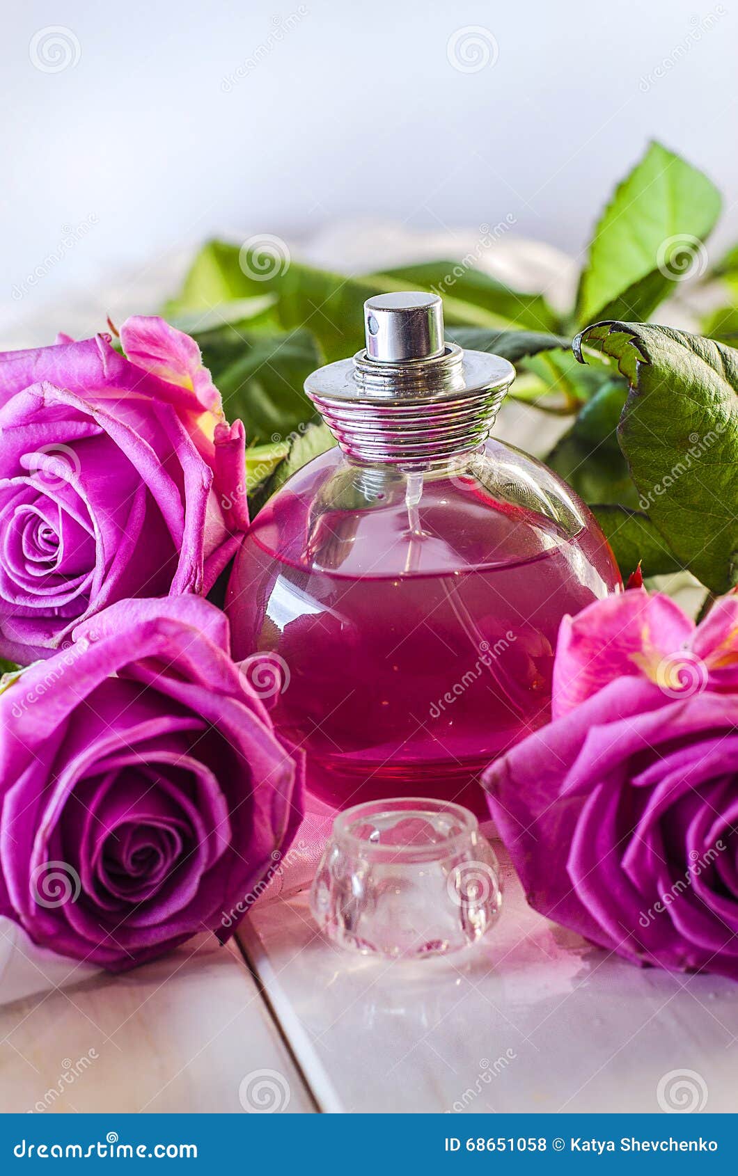 Perfume with the Scent of Roses Stock Photo - Image of fashion, bottle ...