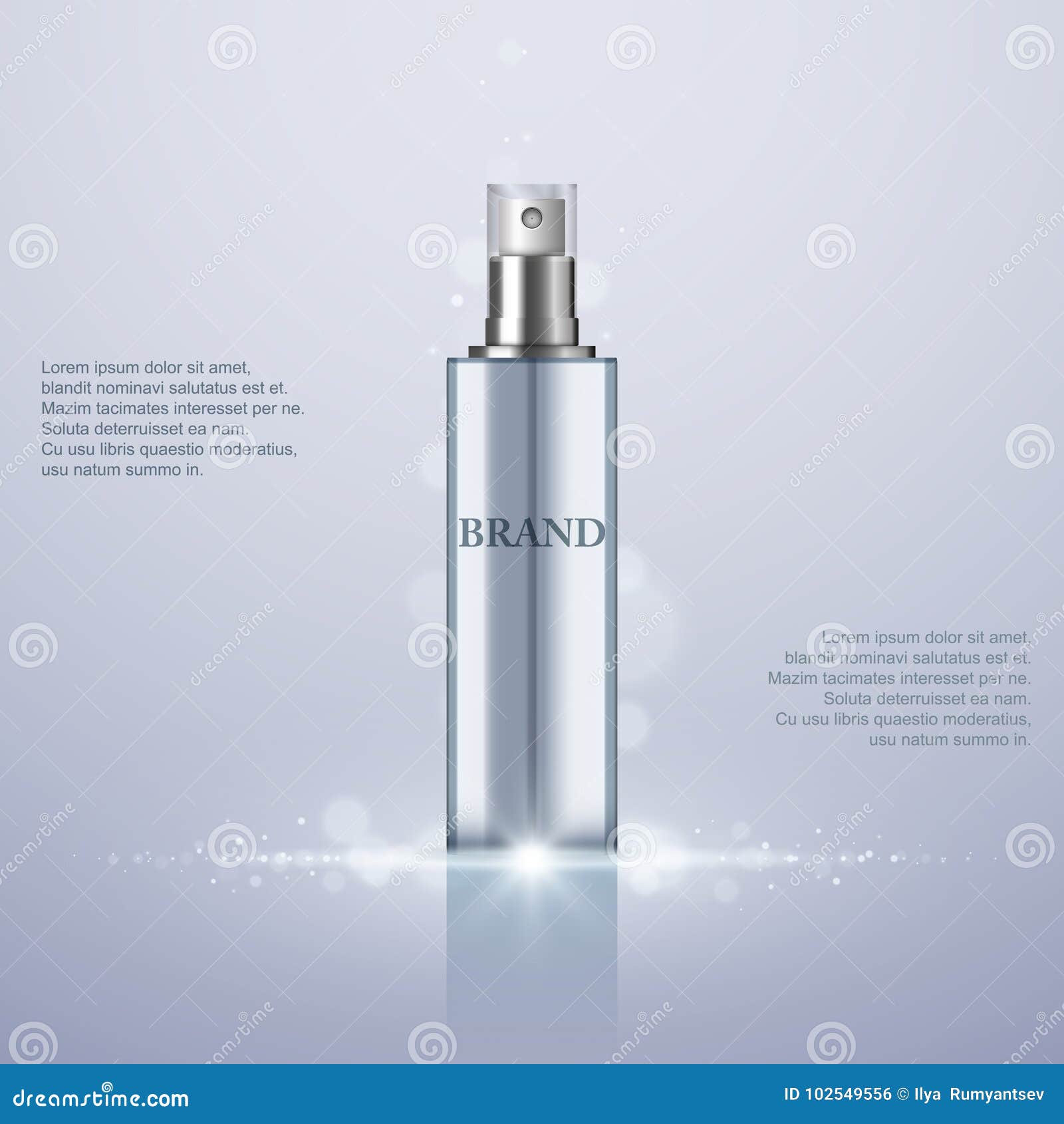 Perfume Spray Bottle on Abstract Background, Vector Stock Vector ...