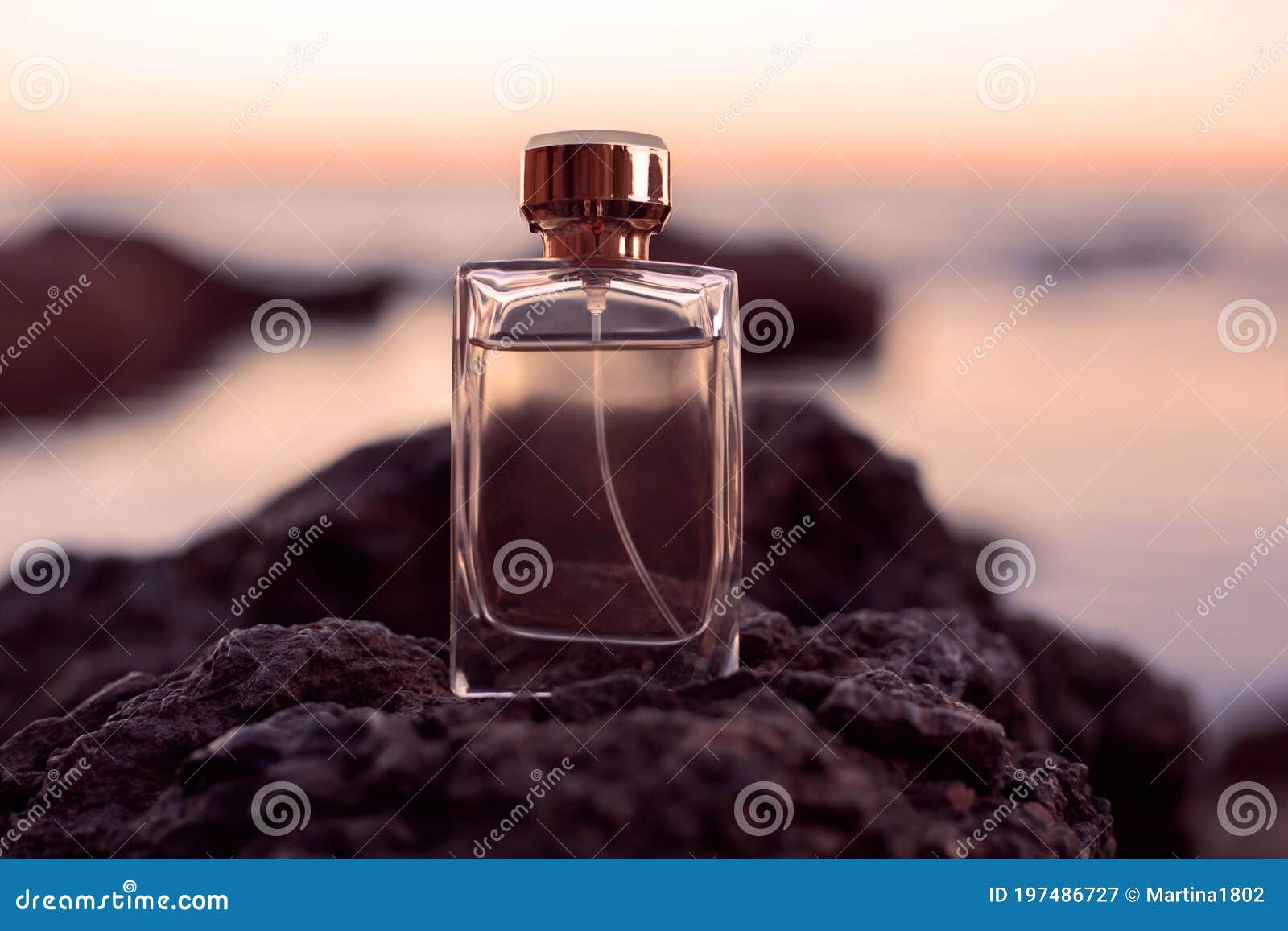 Perfume on Sunset Background Stock Image - Image of scent, sunset ...