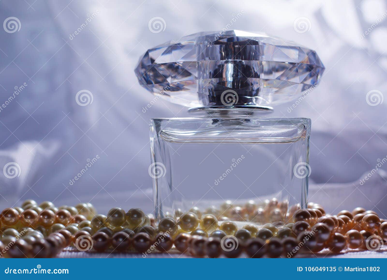 Perfume with white pearls stock image. Image of pastel - 106049135