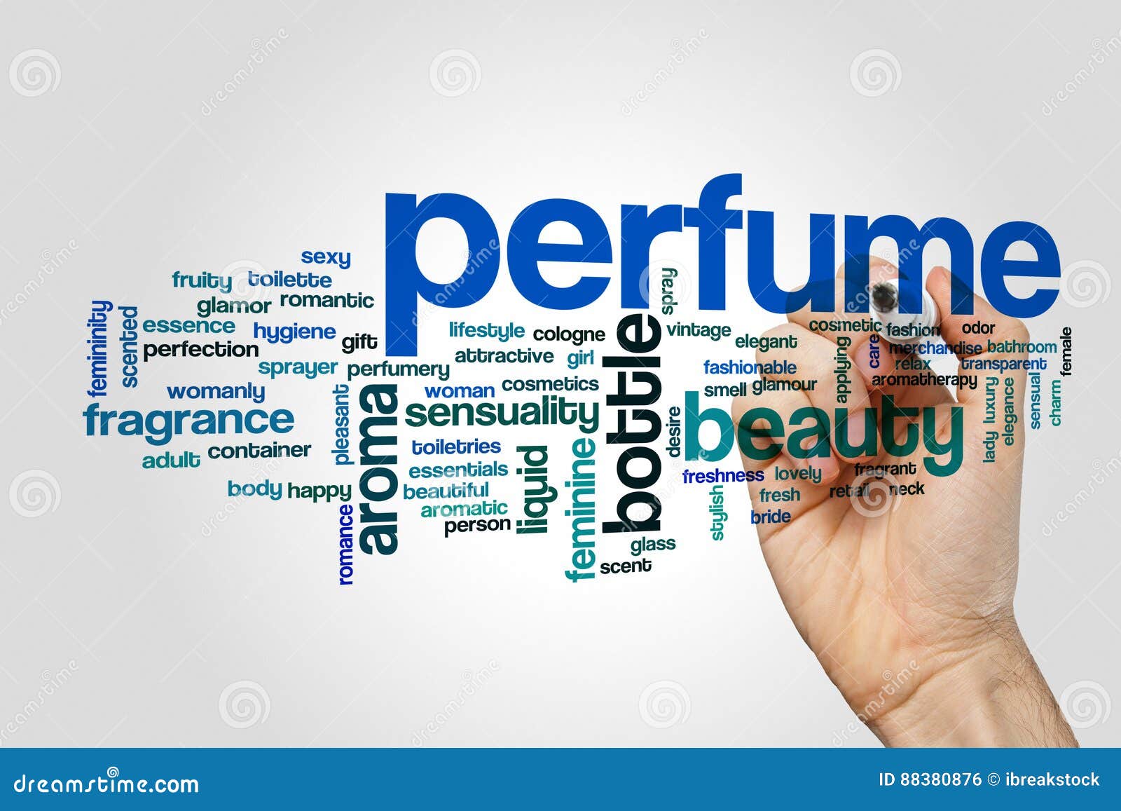 Perfume word cloud concept stock photo. Image of perfume - 88380876