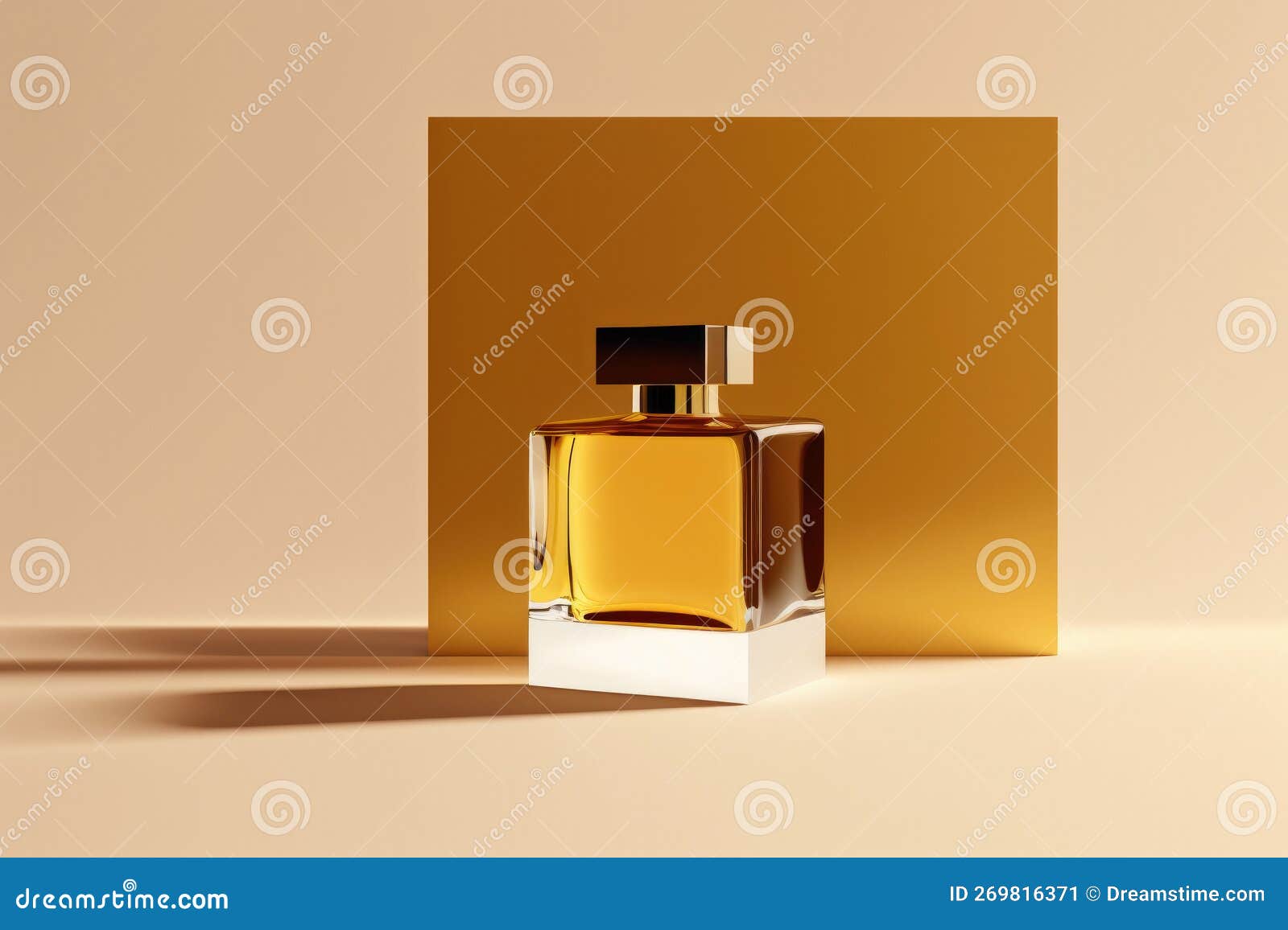 Perfumery. Minimal Composition with Perfume Bottle on the Table Stock ...