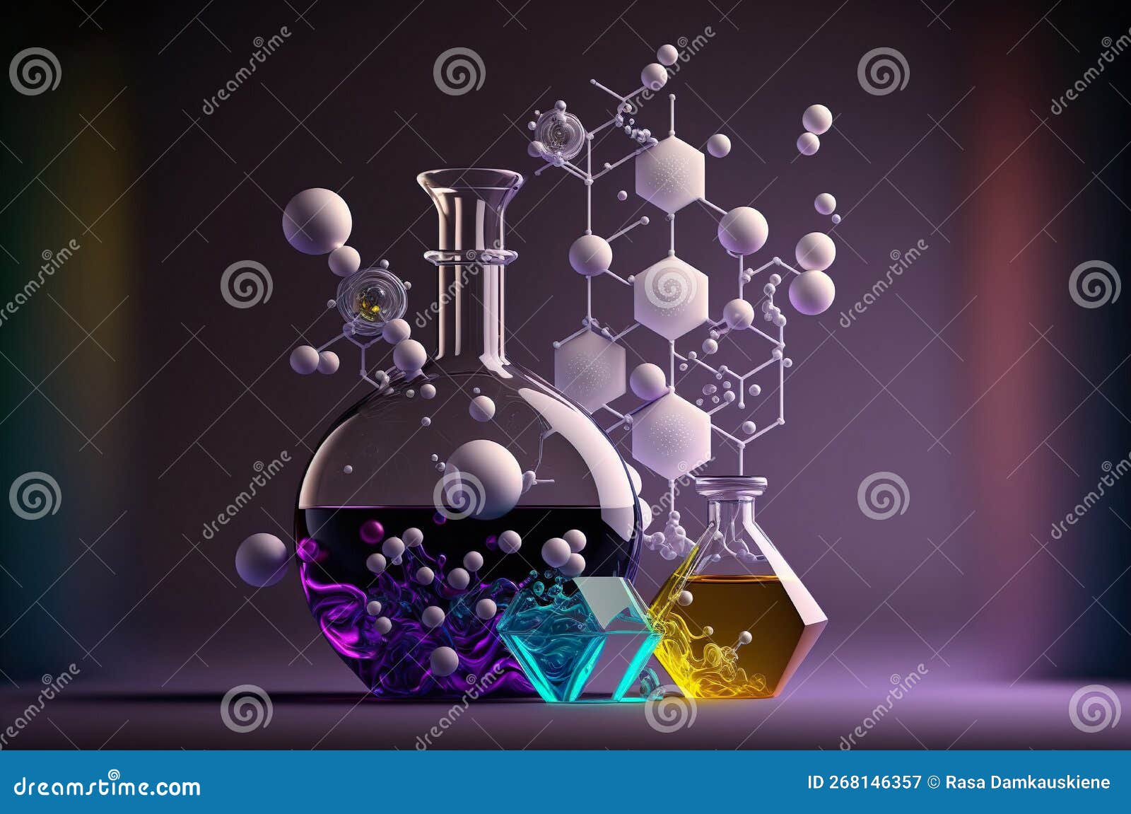 Perfumery Production Laboratory. Perfume Bottles. Liquid Essence Oil ...