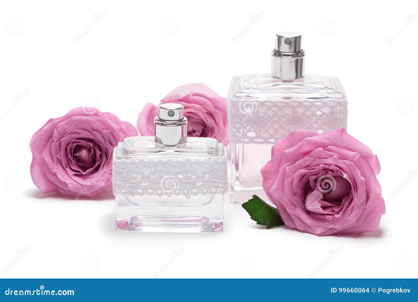 Perfumes Con Las Rosas En El Fondo Blanco Foto de archivo - Imagen de ...