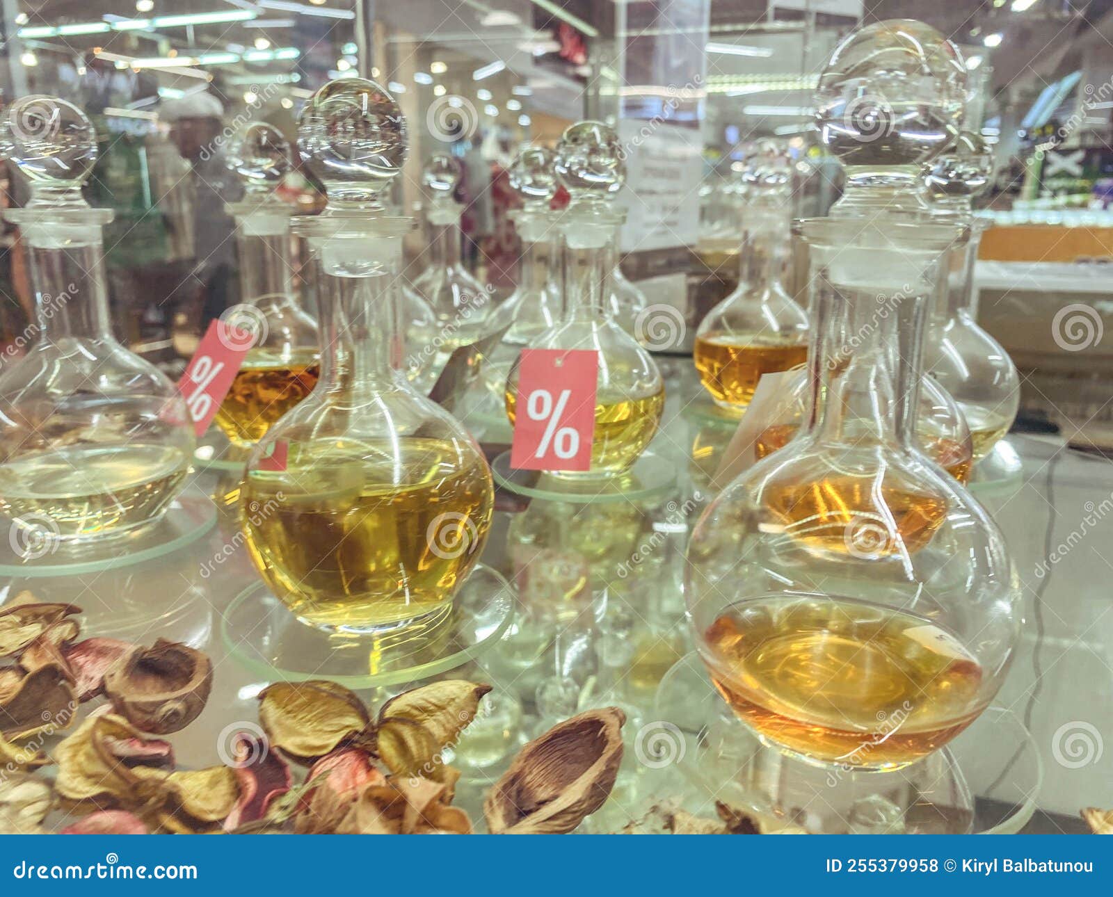 Perfumes in Transparent Flasks. Mixture of Aromas, Perfume Essence ...