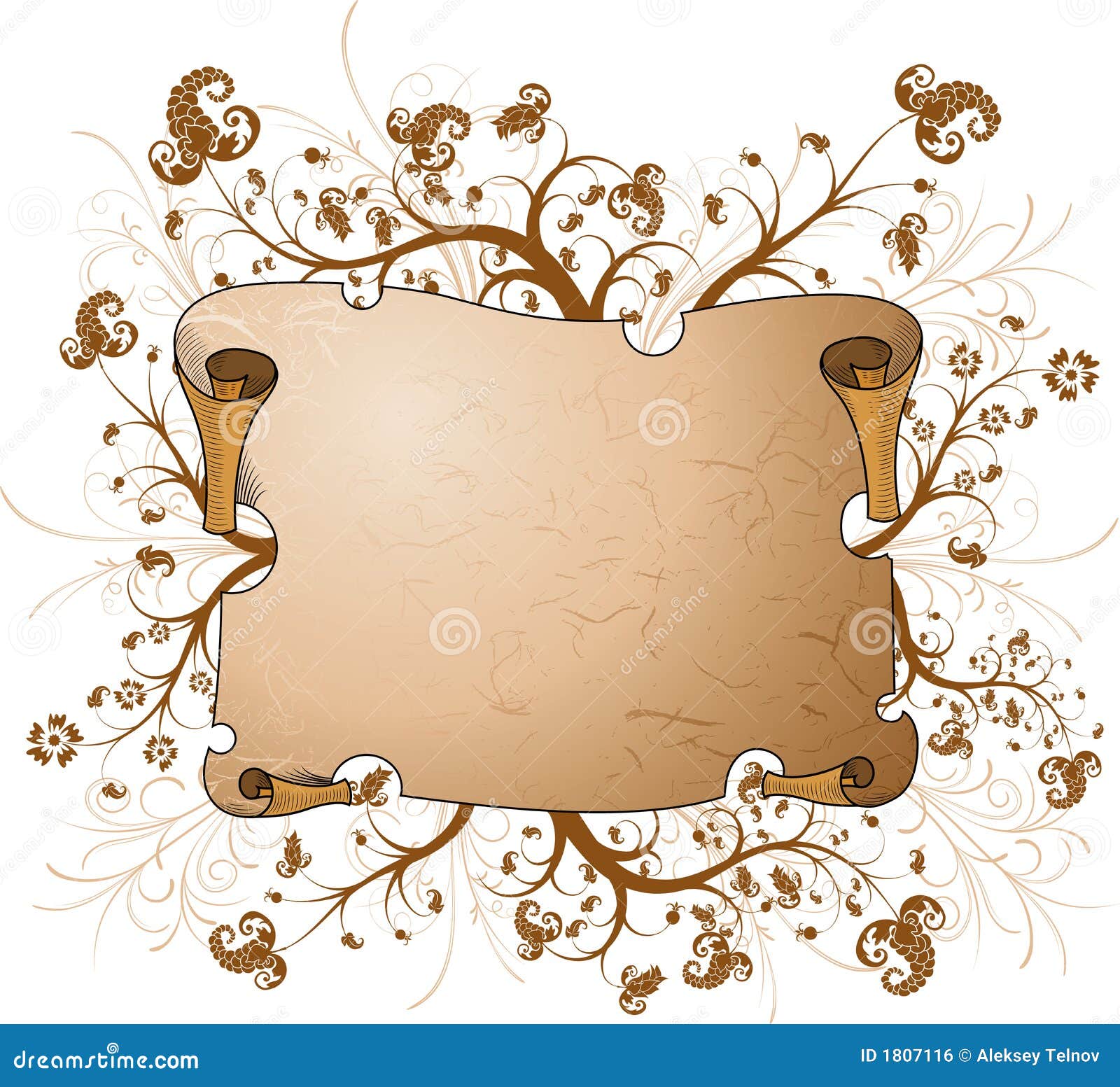 Pergamena illustrazione vettoriale. Immagine di telaio - 1807116