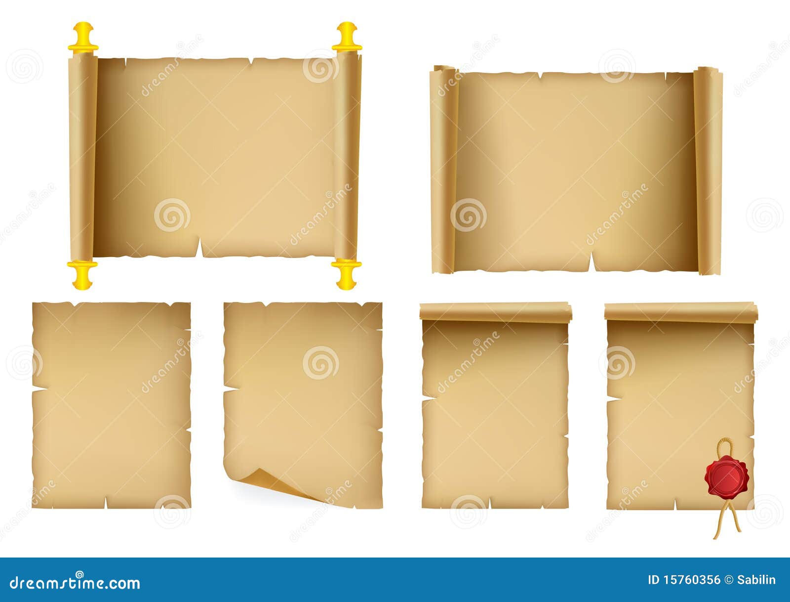 Pergamene illustrazione vettoriale. Illustrazione di disegno - 15760356