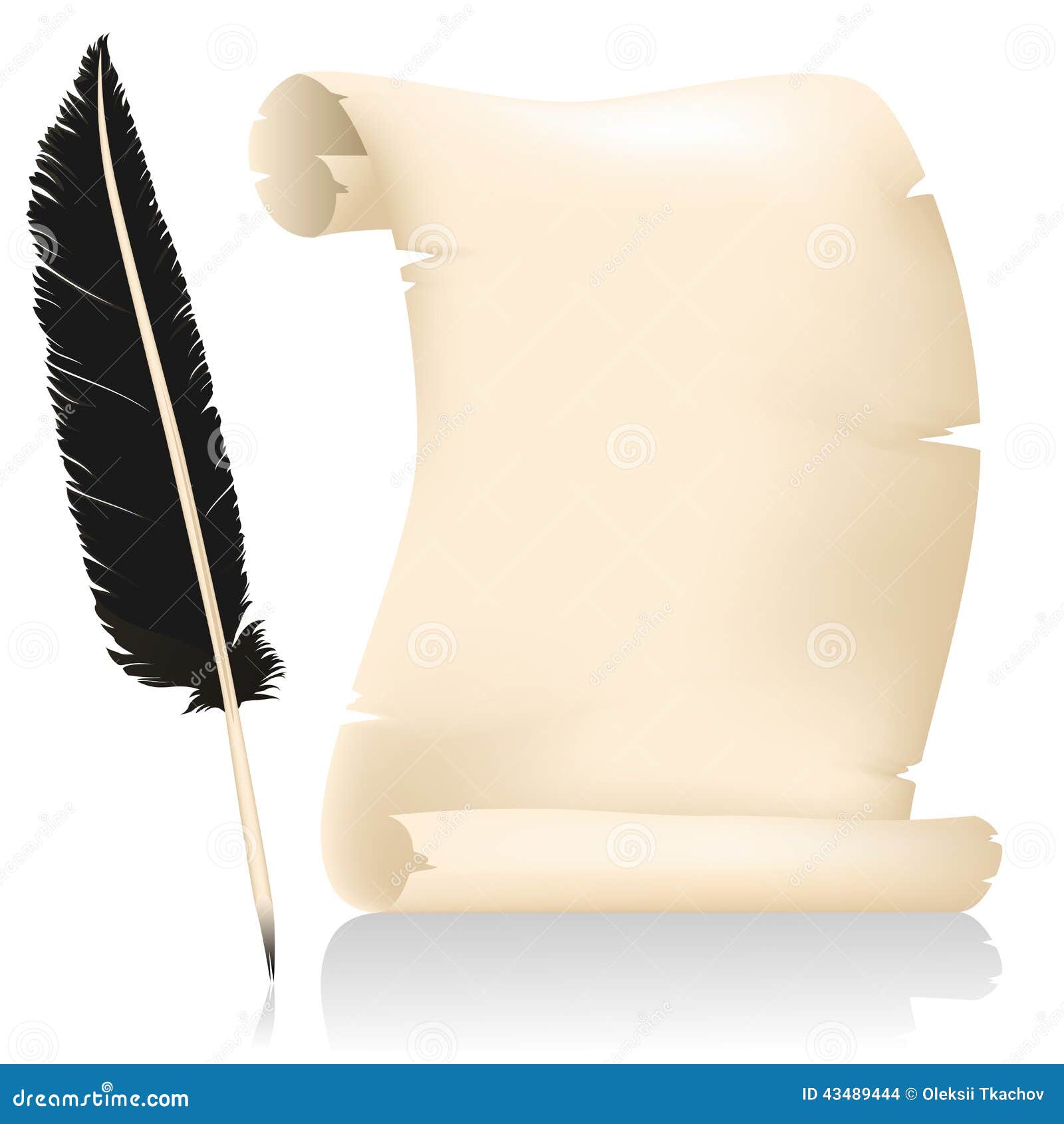 Pergament-u. Feder-Stift vektor abbildung. Illustration von auslegung ...