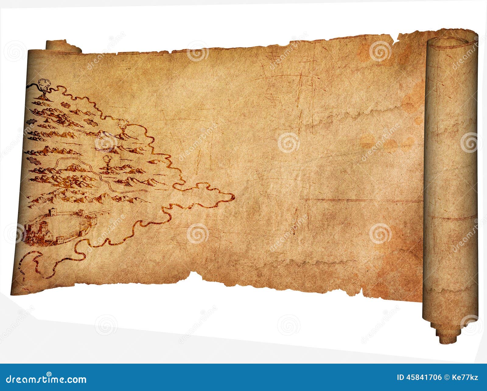 Pergamino Medieval Y Mapa Antiguo Stock de ilustración - Imagen: 45841706