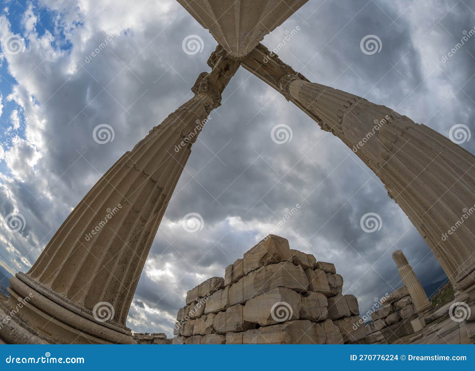 Pergamon Ancient City and Acropolis Stock Photo - Image of perspective ...