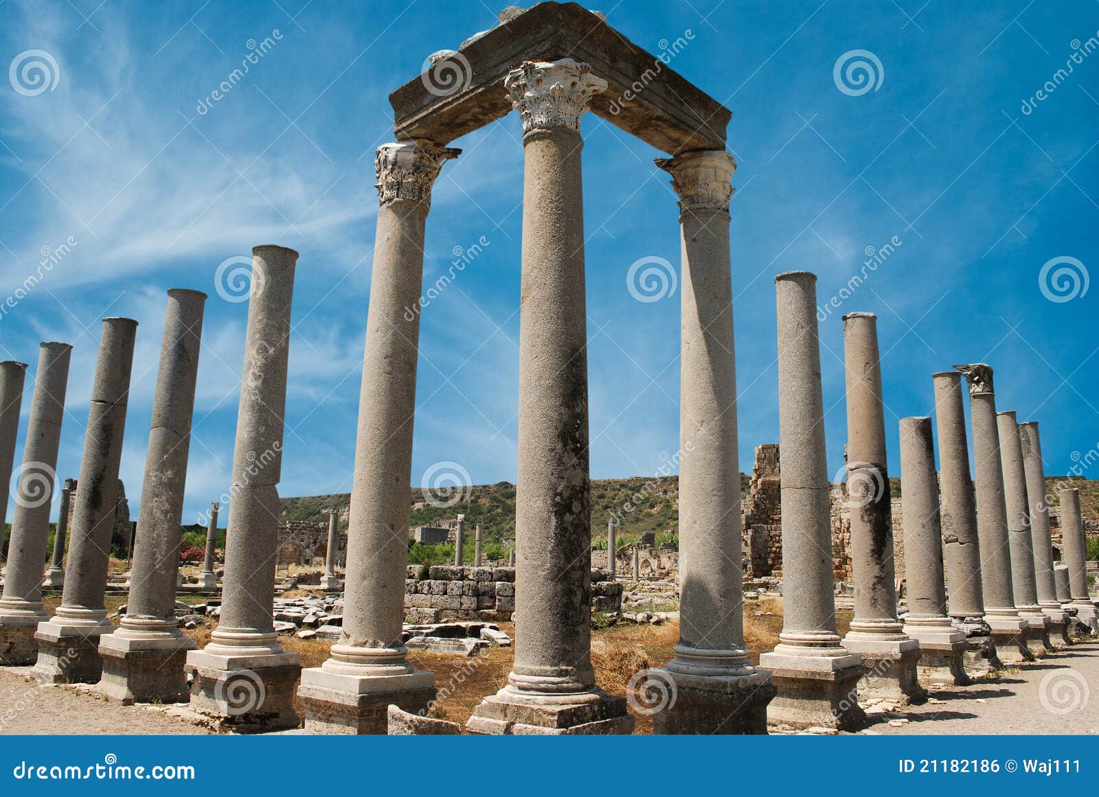 Perge stock photo. Image of mediterranean, marble, beautiful - 21182186