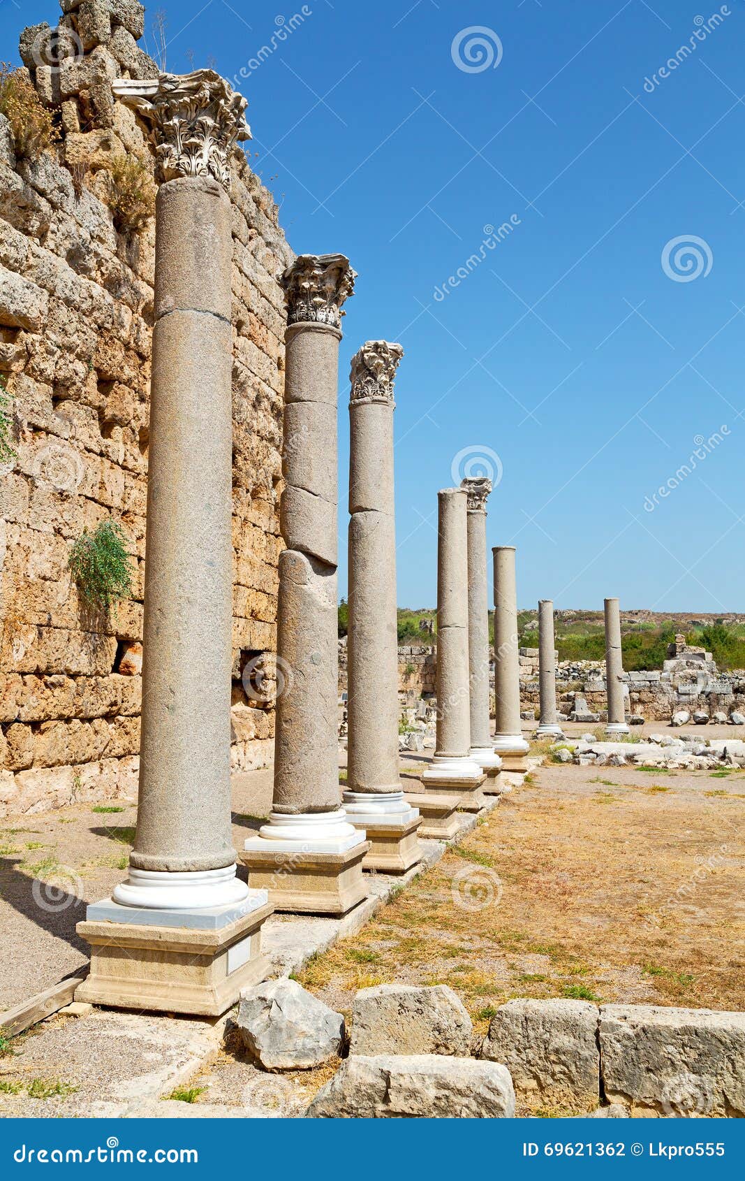 Perge Old Asia Turkey Roman Temple Stock Photo - Image of asia ...