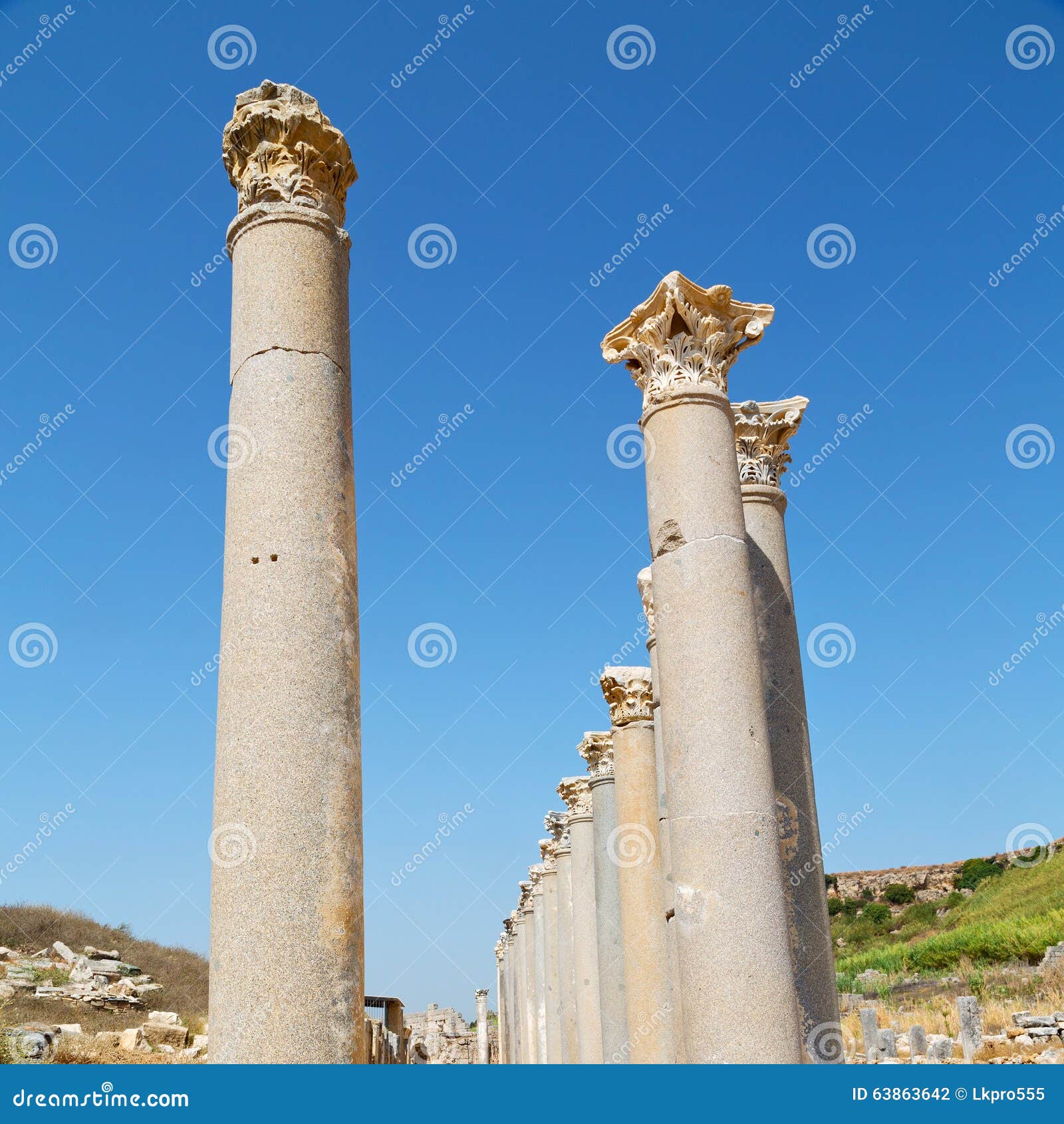 Perge Old Construction in Asia Turkey the Column and the Roman Stock ...