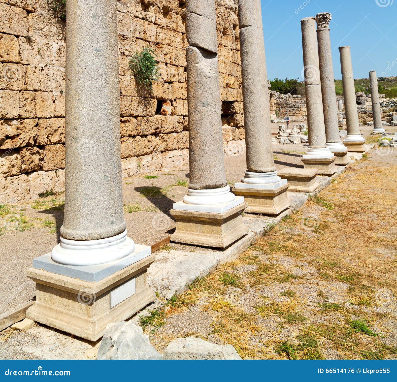Perge Old Construction in Asia Turkey the Column and the Roman Stock ...