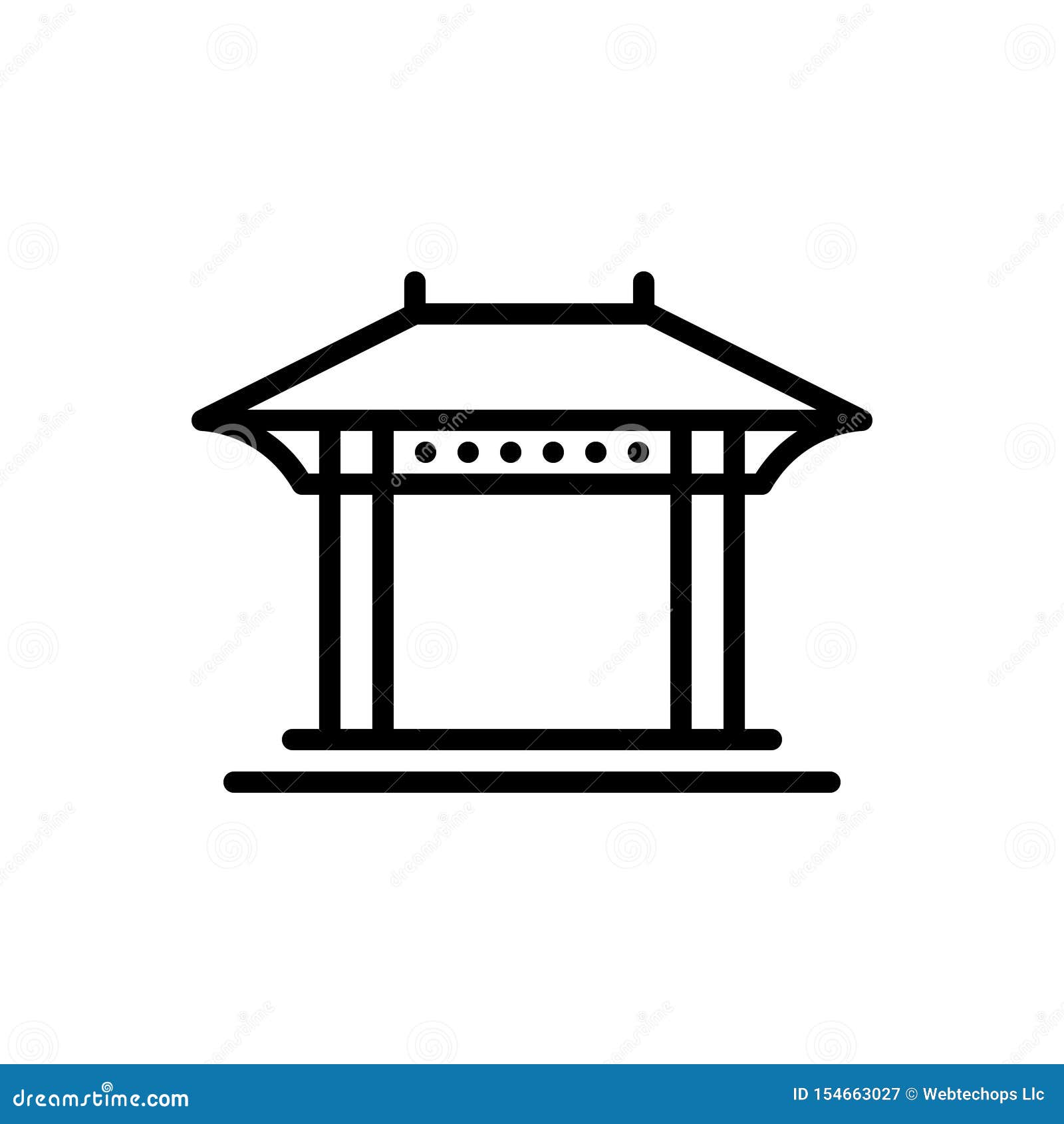 Black Line Icon for Pergola, Backyard and Comfortable Stock Vector ...