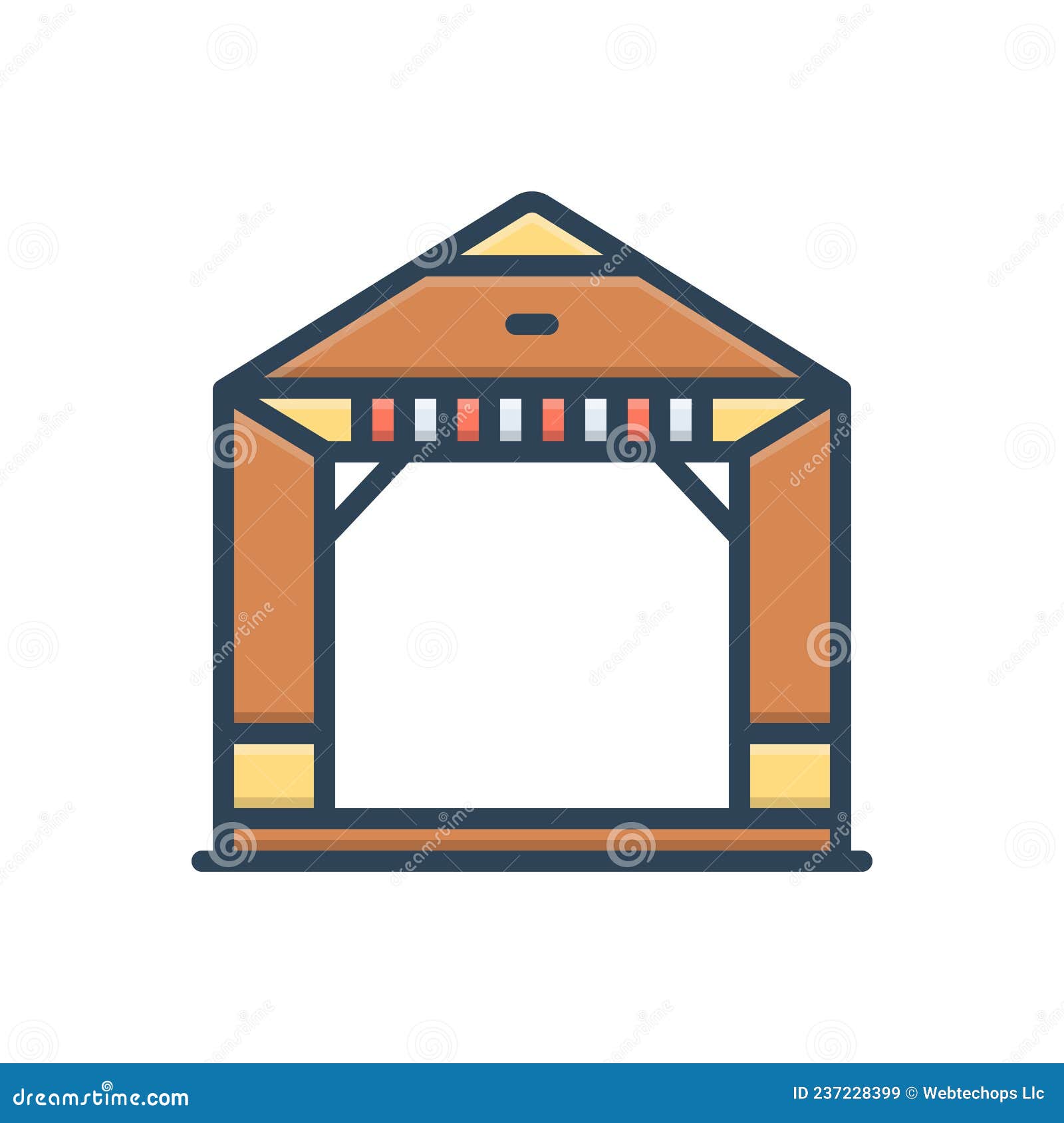 Color Illustration Icon for Pergola, Relaxation and Restaurant Stock ...