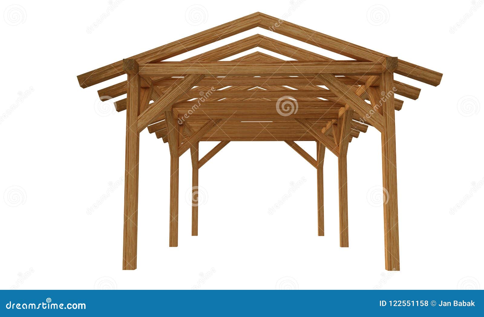 Pergola. Wood Construction Isolated On White Background. Royalty-Free ...