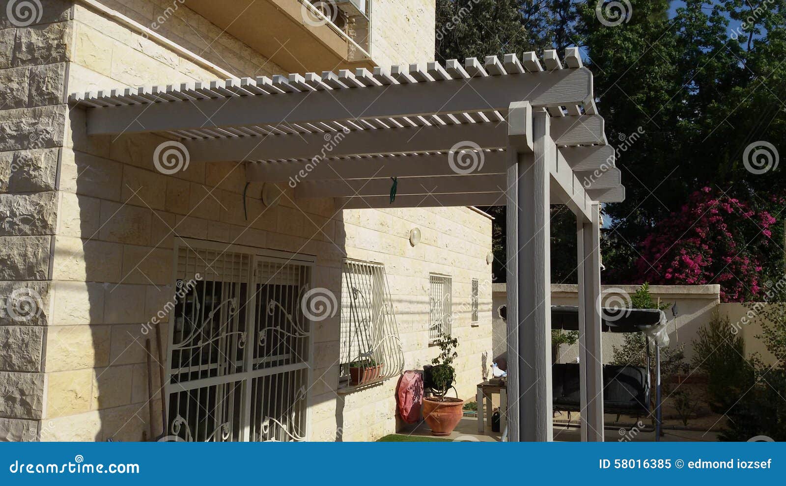 Pergola stock image. Image of aluminium, texture, garden - 58016385