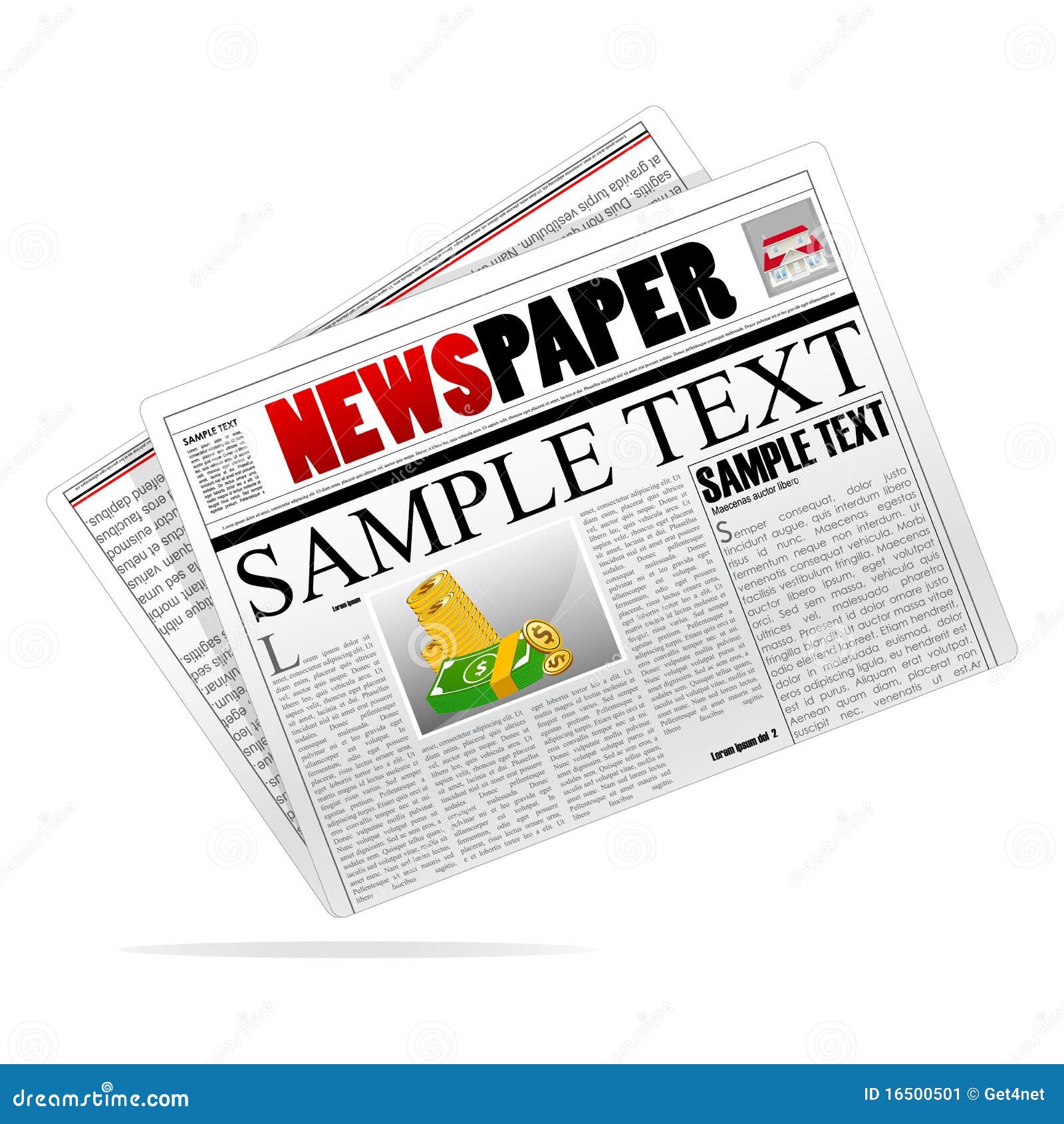 Periódico del vector stock de ilustración. Ilustración de newsprint ...