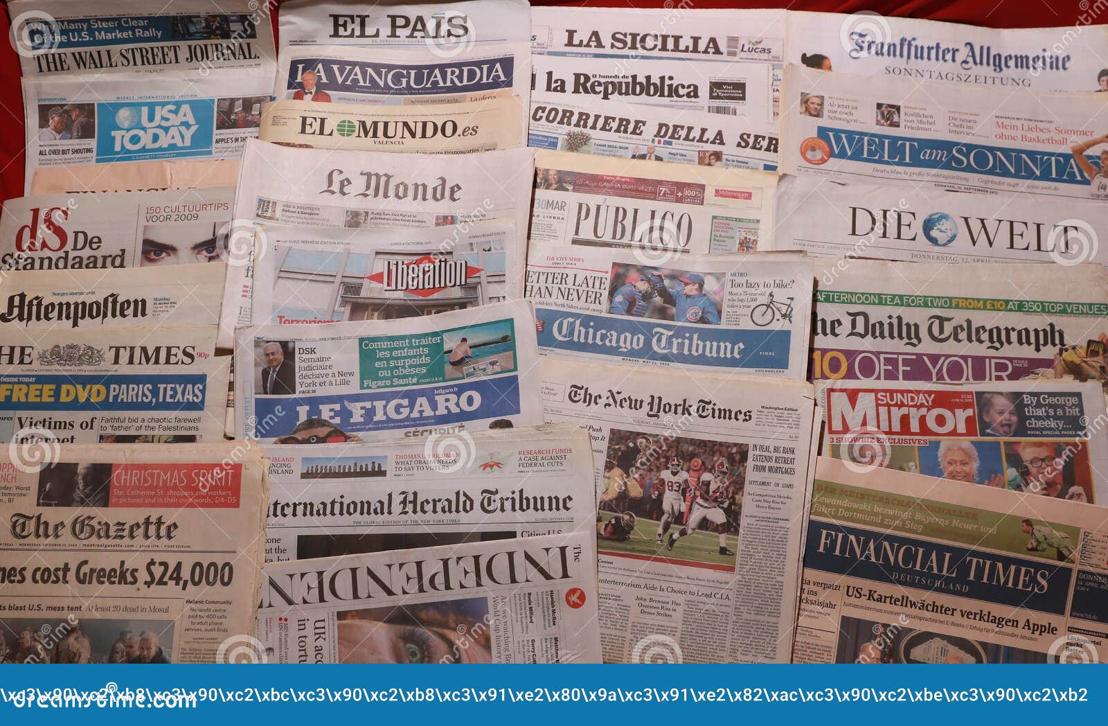 Periódico internacional imagen editorial. Imagen de crecimiento - 110408370