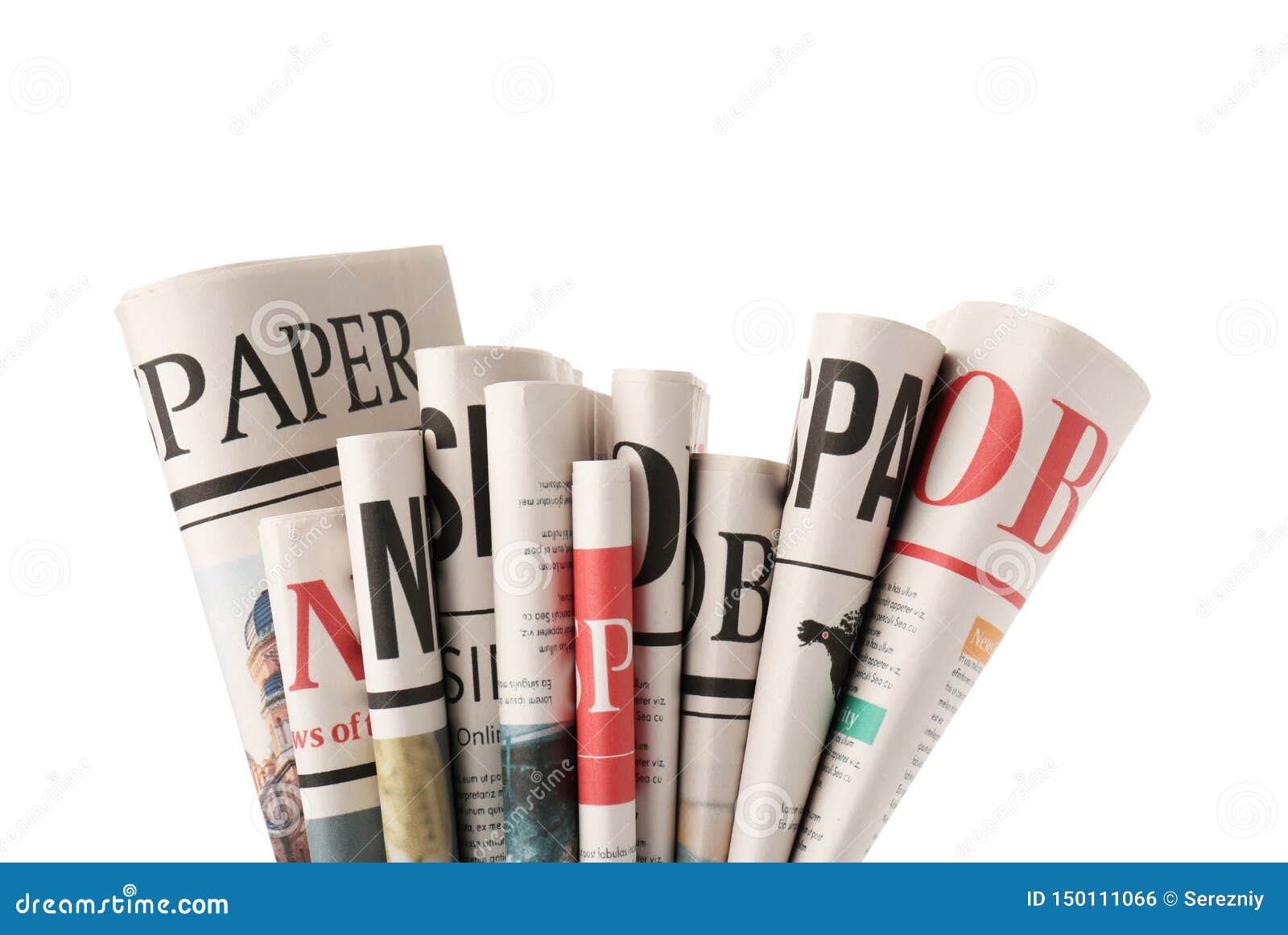 Peri?dicos En El Fondo Blanco Foto de archivo - Imagen de diferente ...