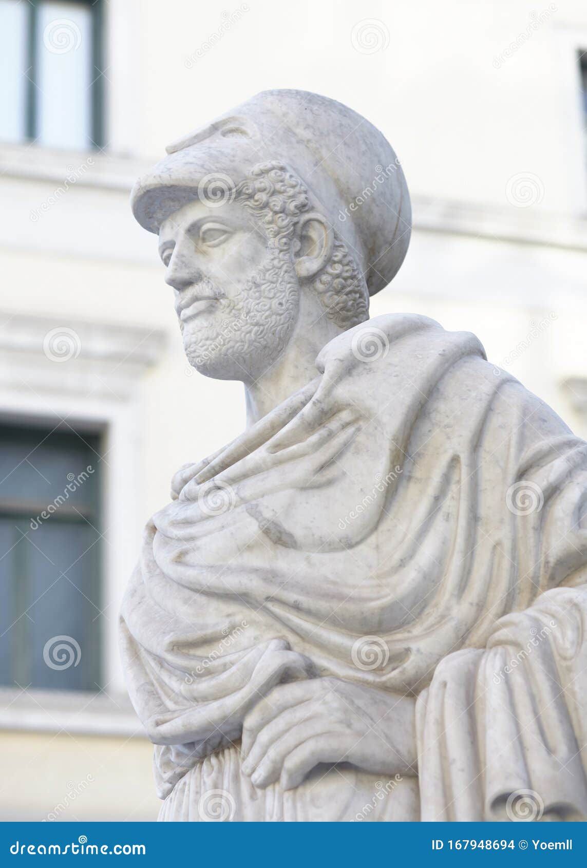 Pericles-standbeeld in Athene Griekenland Stock Foto - Image of athene ...