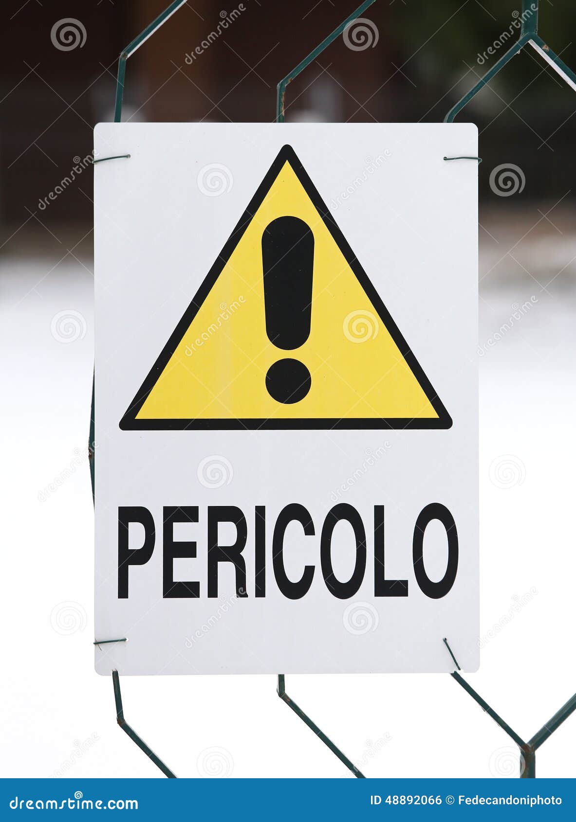 PERICOLO Sign with Writing in Italian Stock Photo - Image of injury ...
