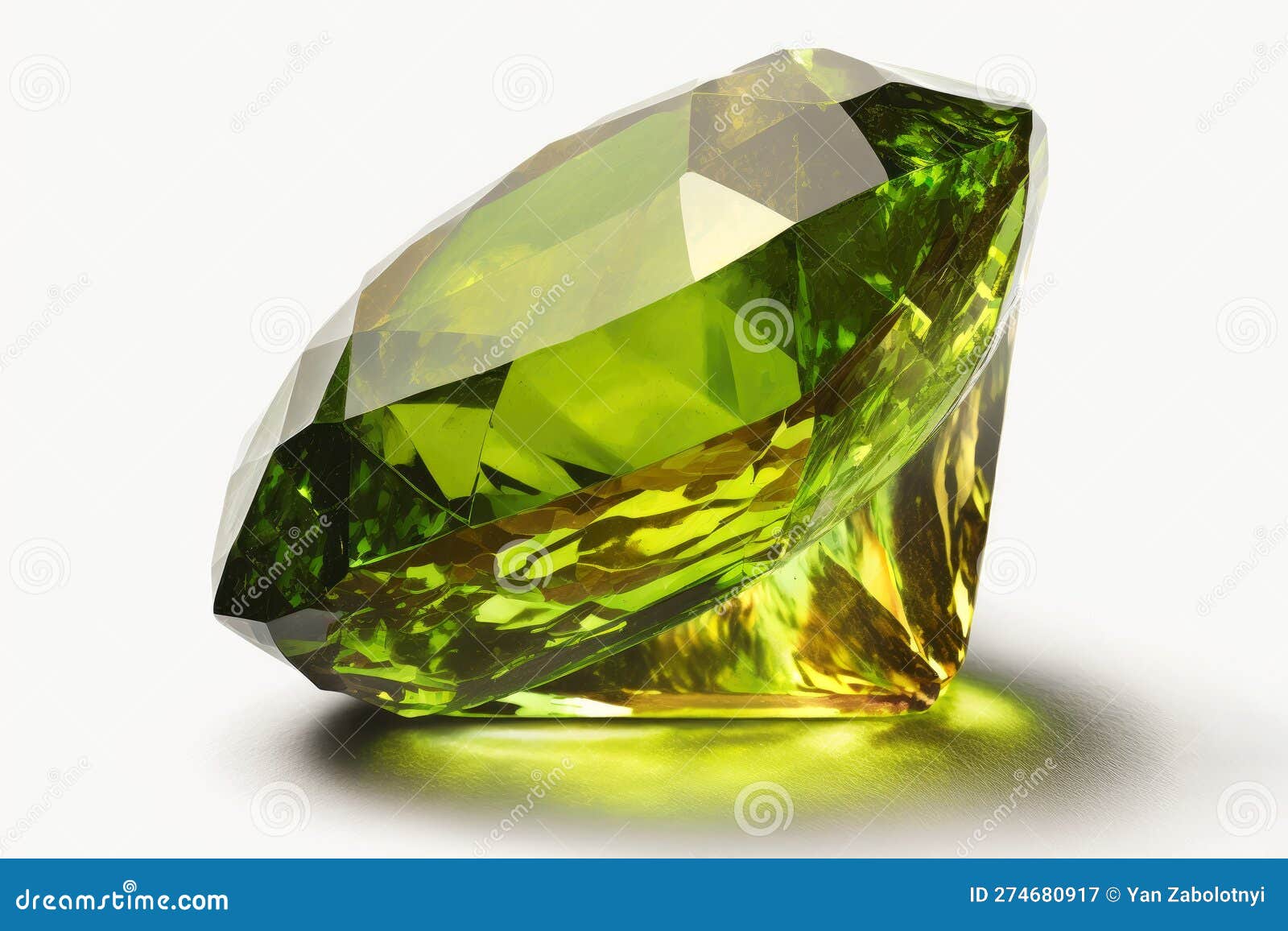 Peridot Stone on White Background. Generative AI Stock Illustration ...