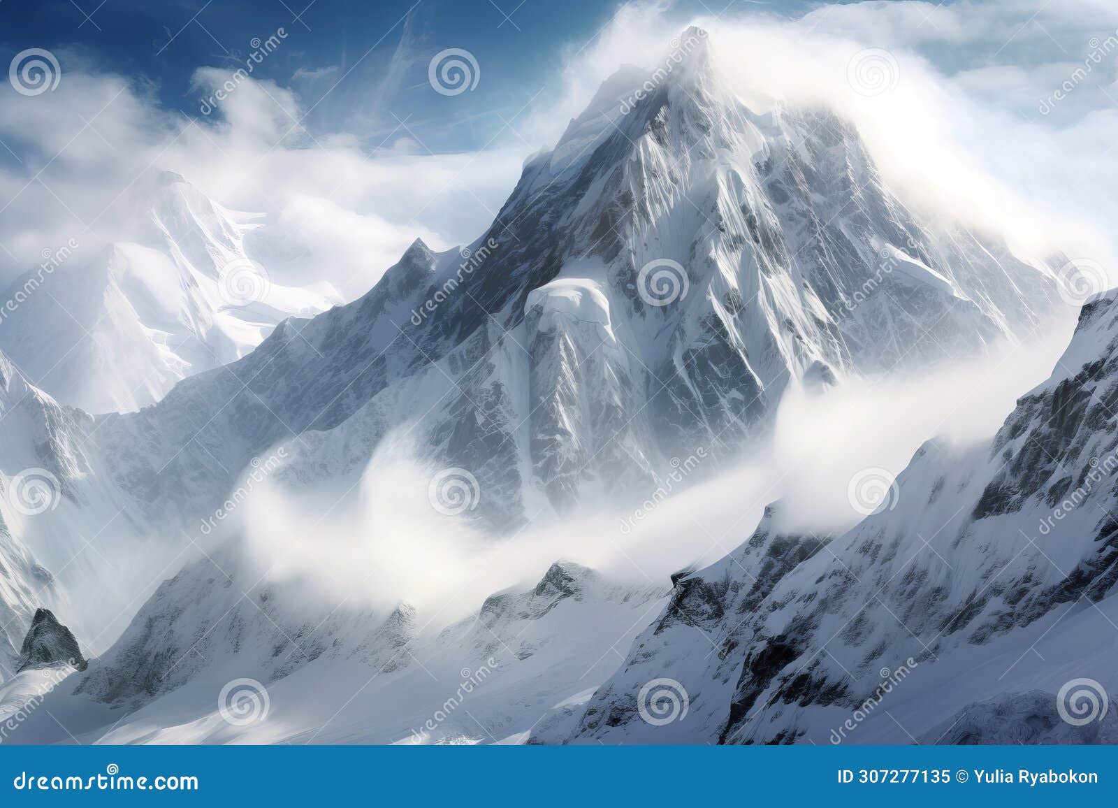 Perilous Massive Avalanche Mountains. Generate Ai Stock Image - Image ...