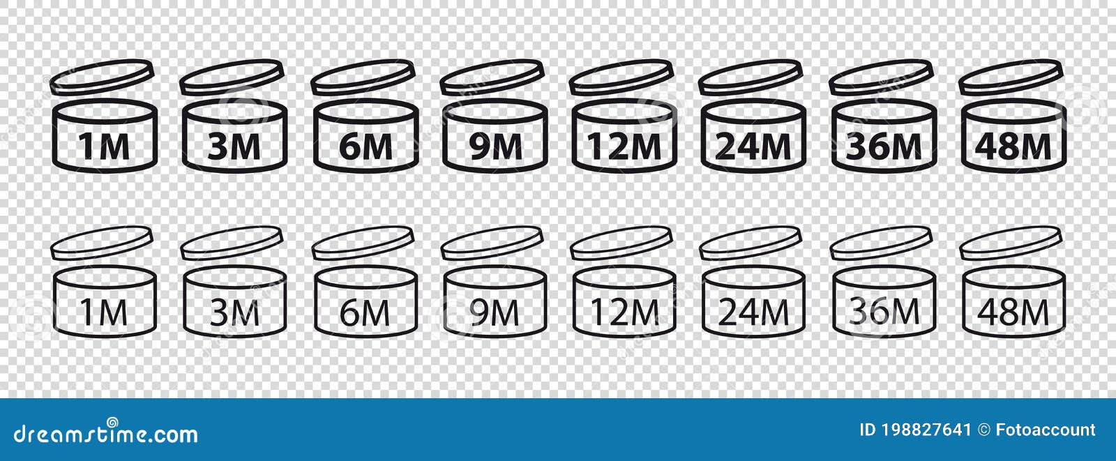 Period After Opening Icons - Vector Illustrations Set - Isolated On ...