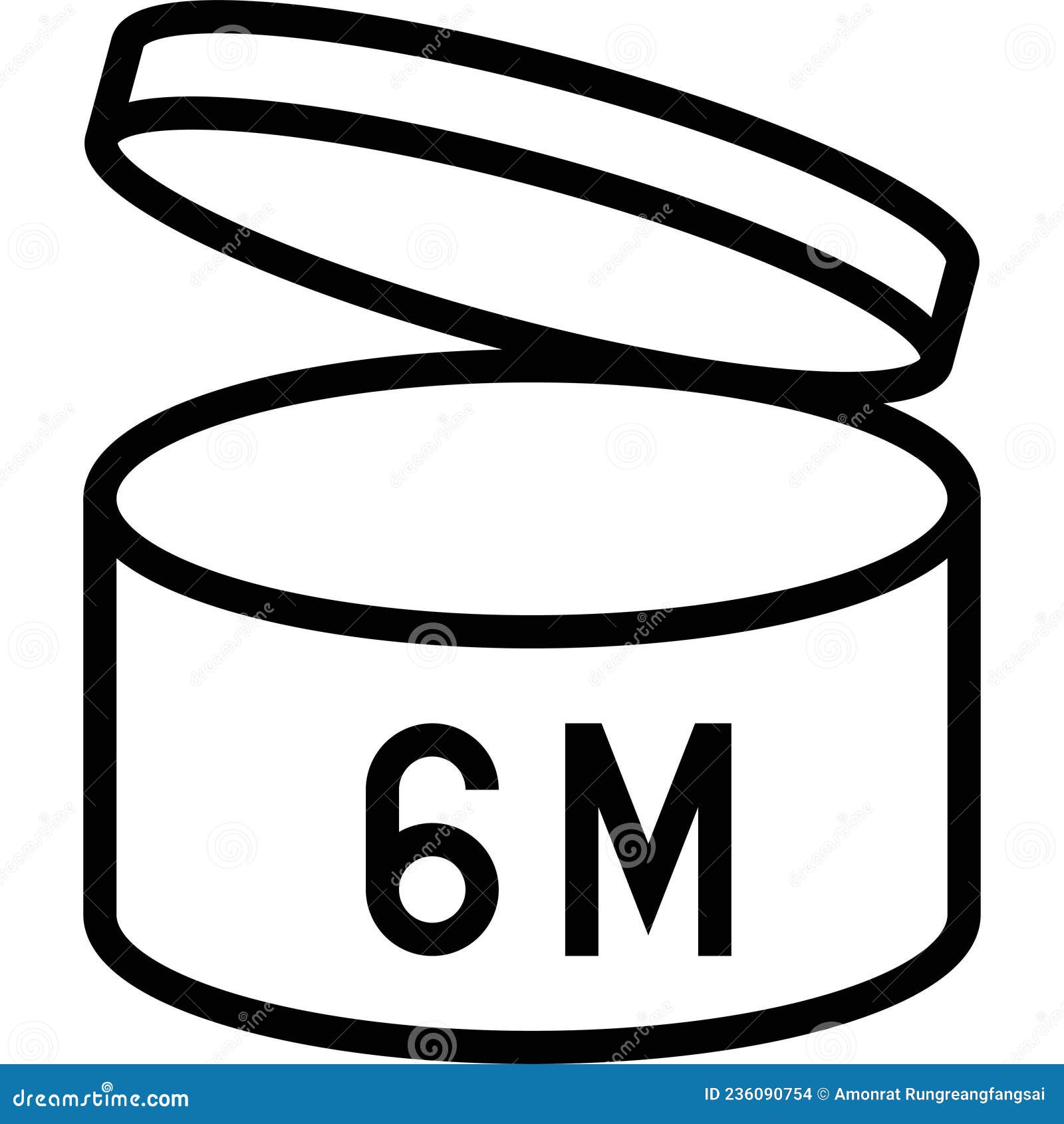 Period after Opening 6M Label Line Icon, Vector Illustration Stock ...