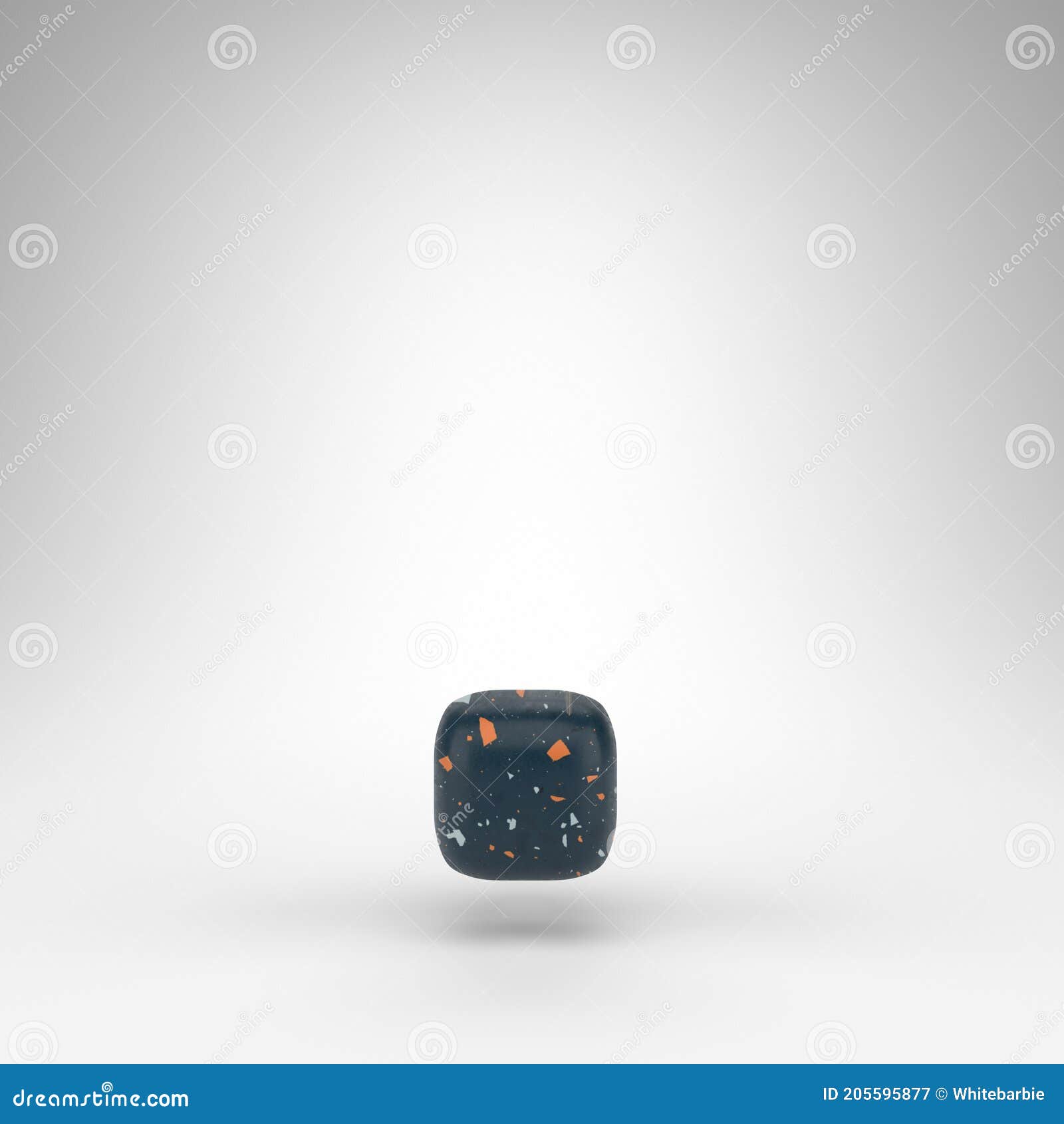 Period Symbol on White Background. 3D Sign with Blue Terrazzo Pattern ...