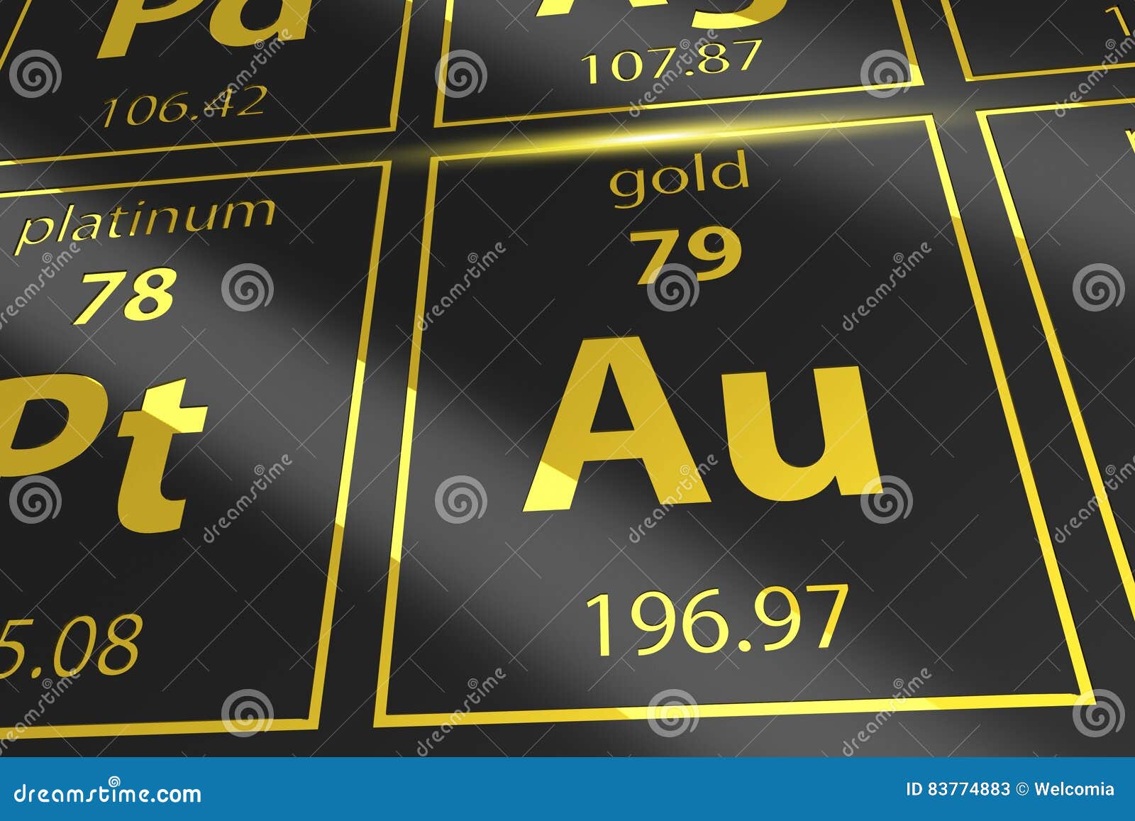 Periodensystem-goldenes Au stock abbildung. Illustration von männer ...