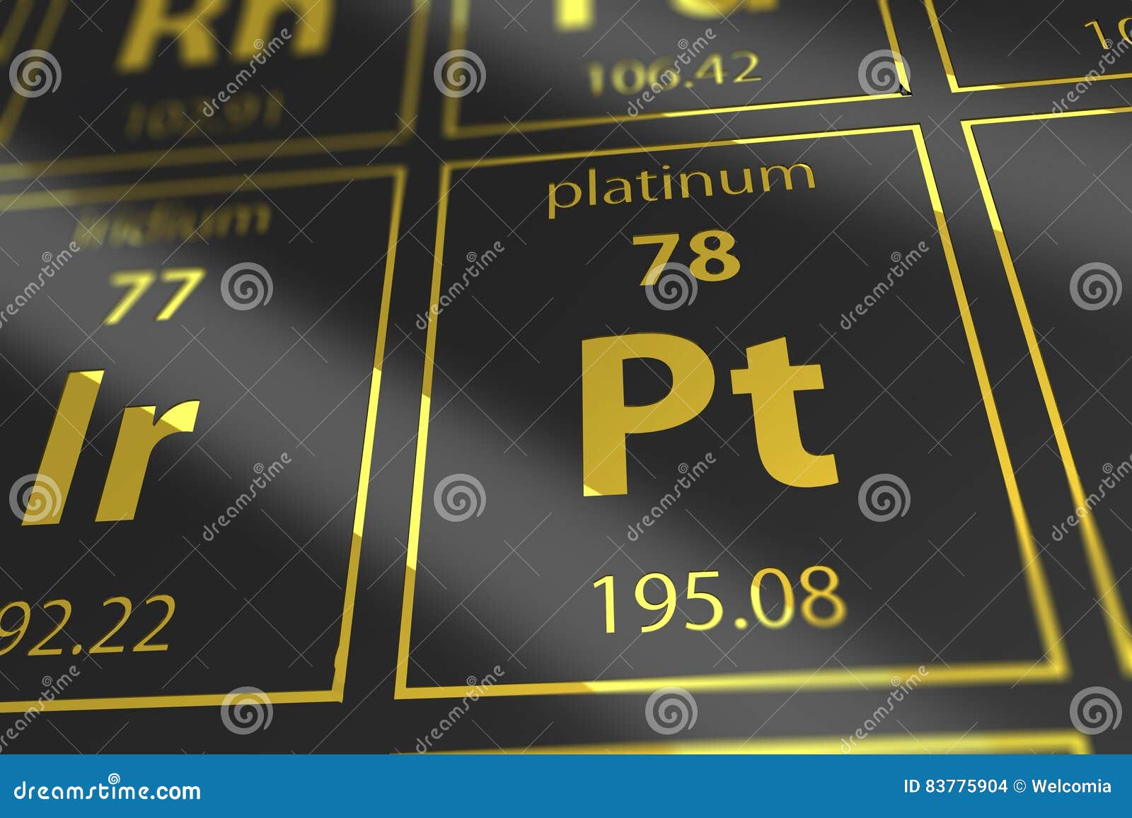 Periodensystem-Platin stockfoto. Bild von molekül, platin - 83775904