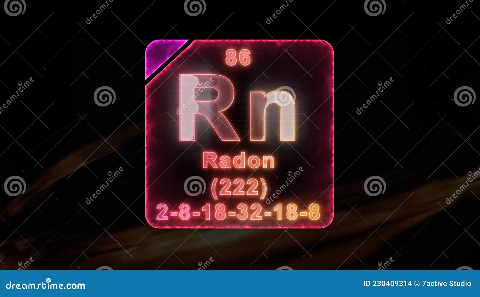 Modern Periodic Table Element Radon Stock Illustration - Illustration ...
